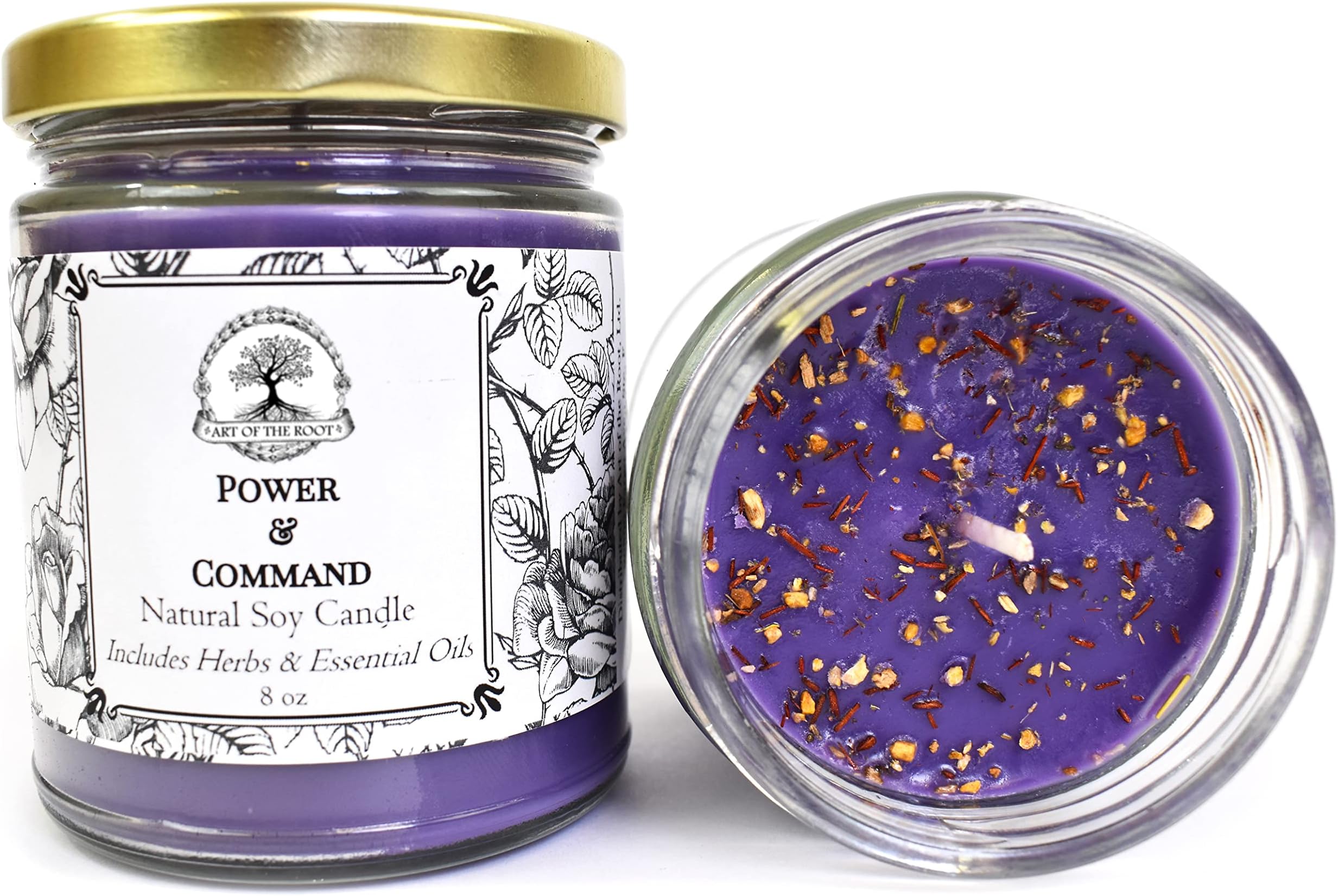 Amazon.com: Power & Command 9 oz Soy Herbal Spell Candle | Influence ...