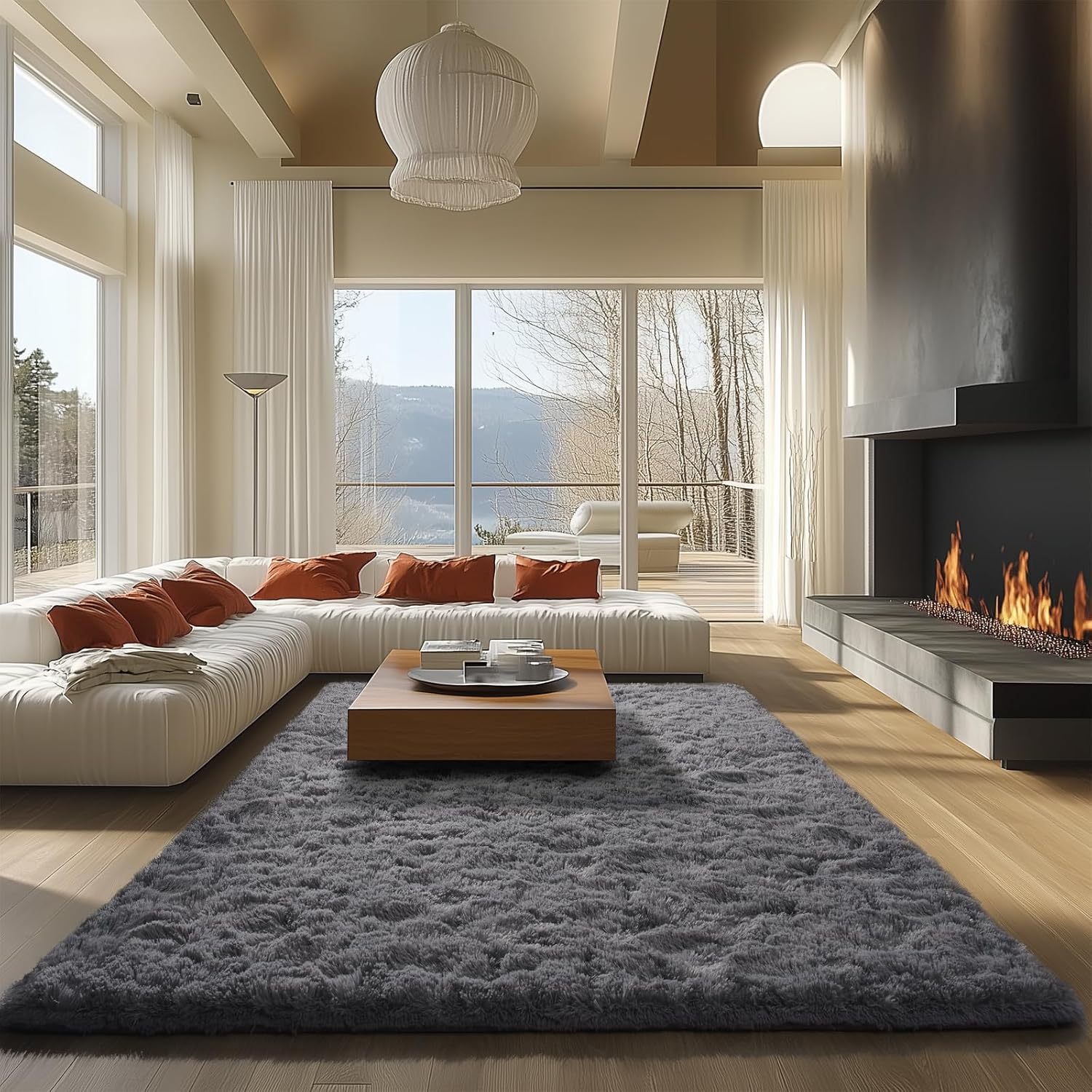 Amazon.com: Zentavio 8x10 Area Rugs for Living Room Large Shag Bedroom ...