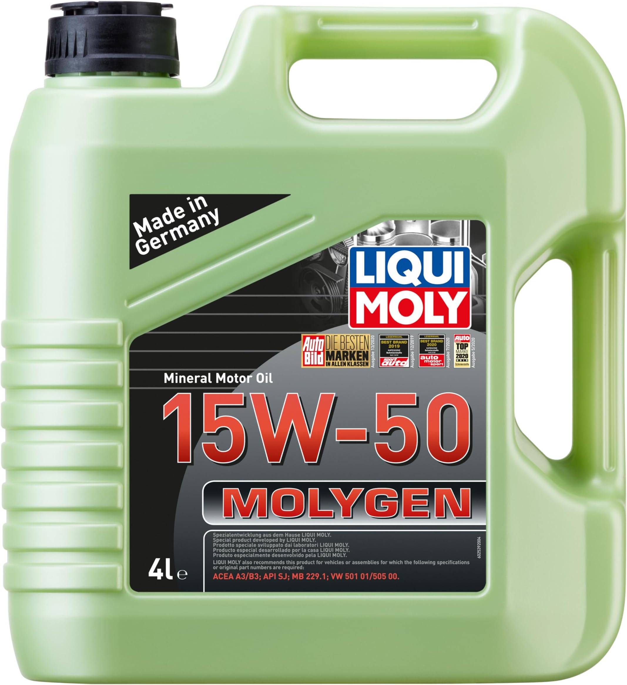 Amazon | LIQUIMOLY リキモリ エンジンオイル Molygen モリジェン 15W50 4L 2539 | 車用エンジンオイル | 車＆バイク