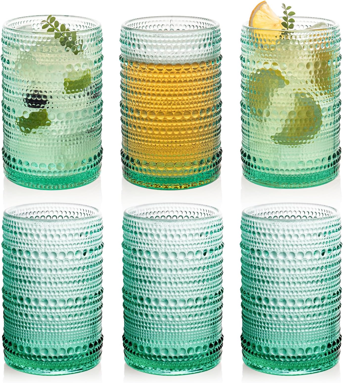 Amazon.com | POLIDREAM Vintage Glassware Set - 4pcs Multicolor 15.2oz ...