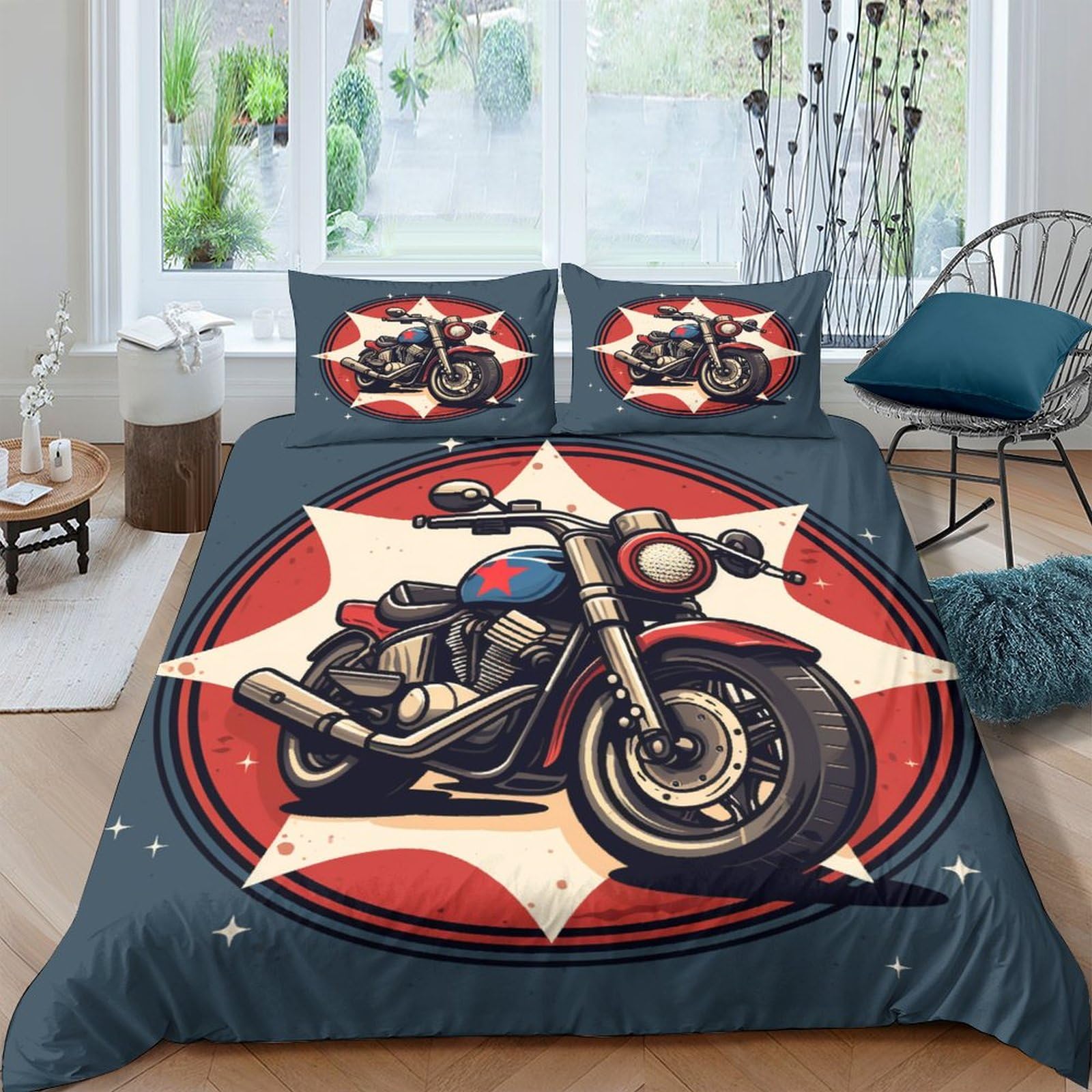 Vintage Motorcycle Bedding Motorcycle Comforters, Duvets, Sheets