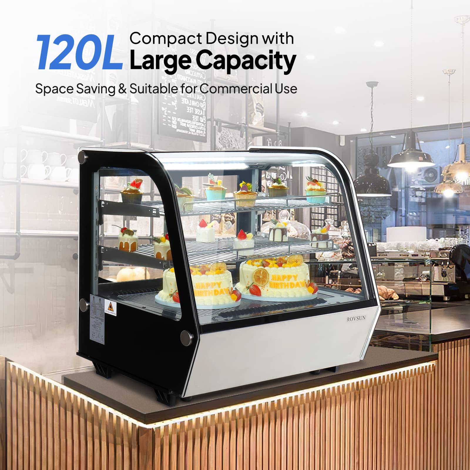 Snapklik.com : ROVSUN 4.2 Cu.Ft Refrigerated Display Case Commercial ...