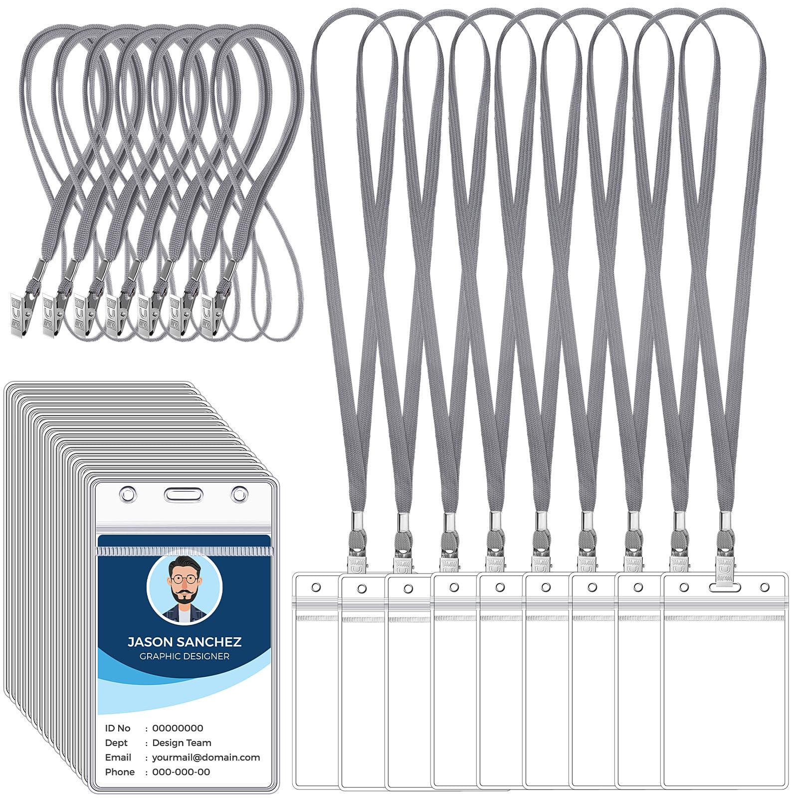 Snapklik.com : Marspark 100 Pcs Name Tag Lanyards