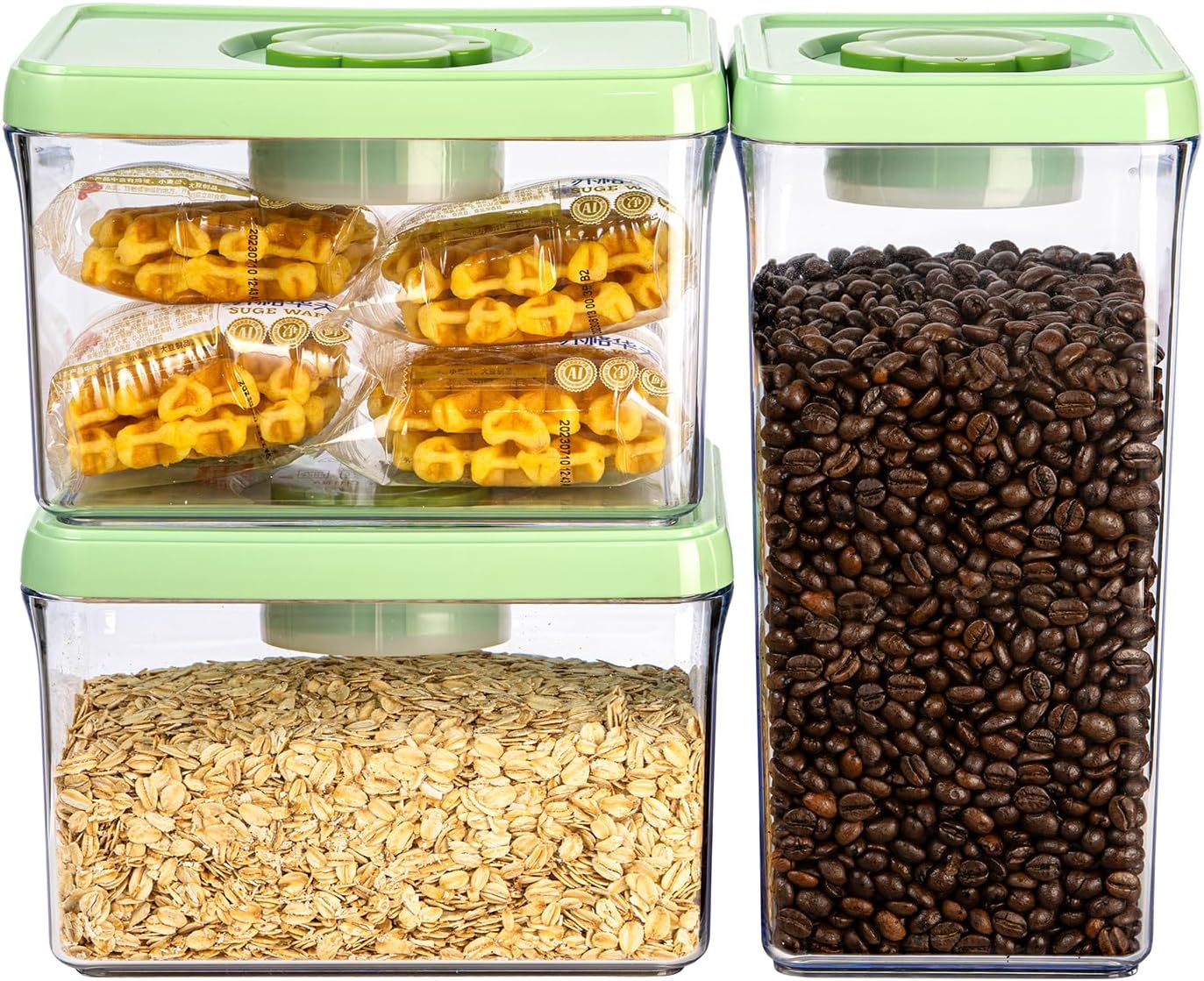 Amazon.com: MINDEKA Vacuum Large Food Storage Containers with Lids, 3 ...