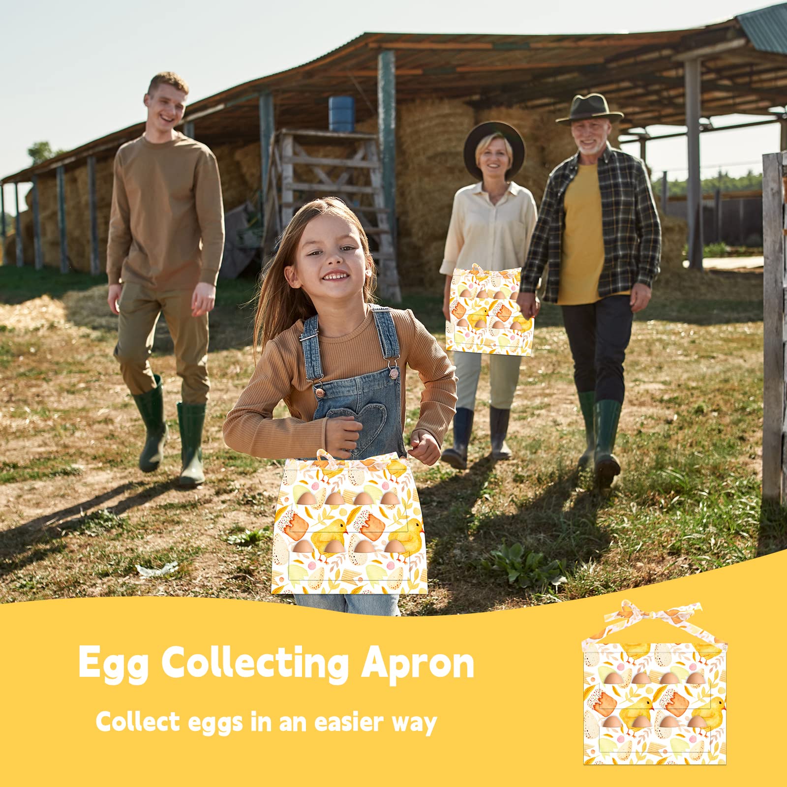 Snapklik.com : Egg Apron, 8 Pockets Durable Canvas Egg Collecting Apron, Chicken Apron For Kids ...