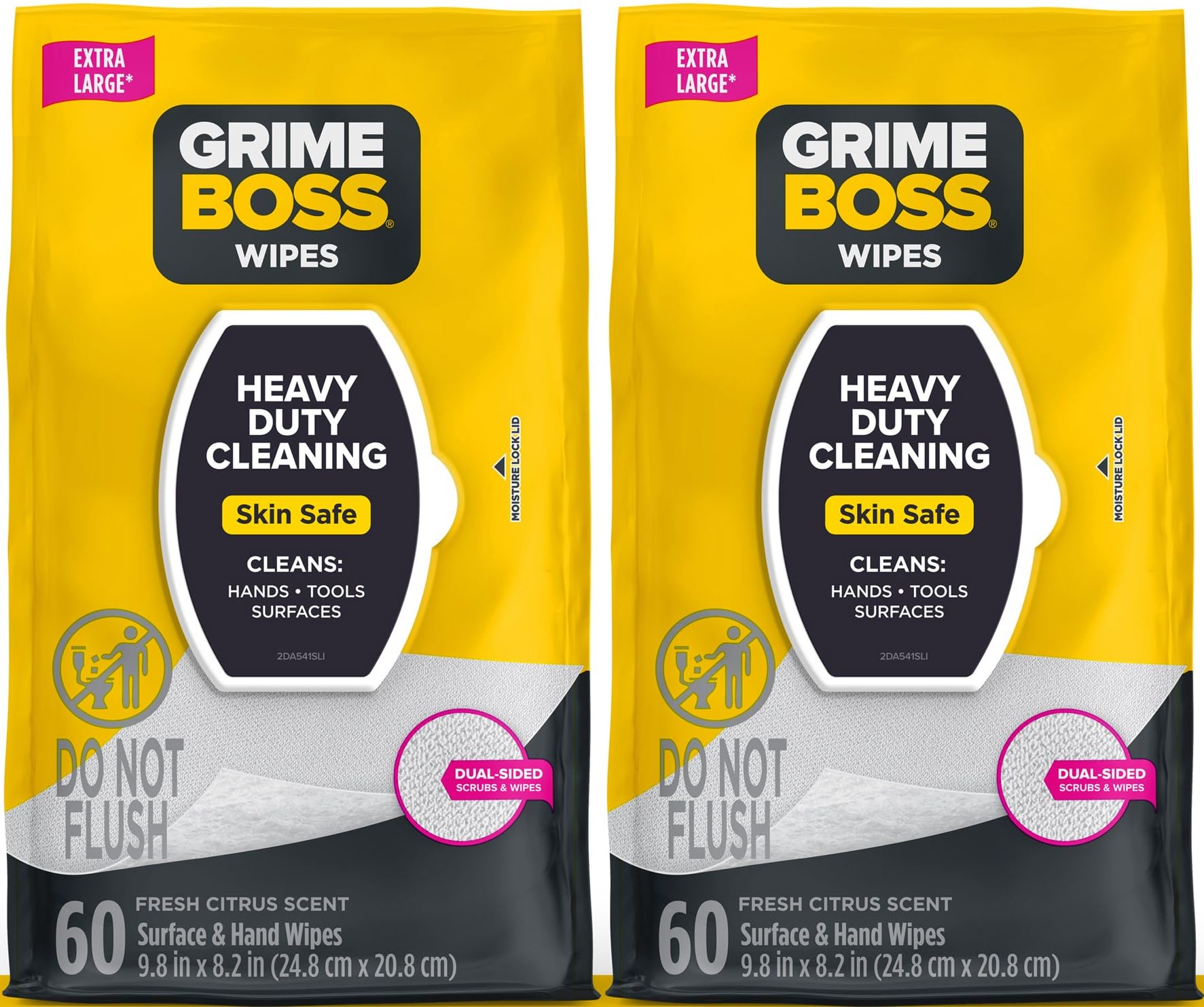 Amazon.com: Grime Boss Heavy Duty Surface and Hand Wipes (2x60ct) | Wet ...