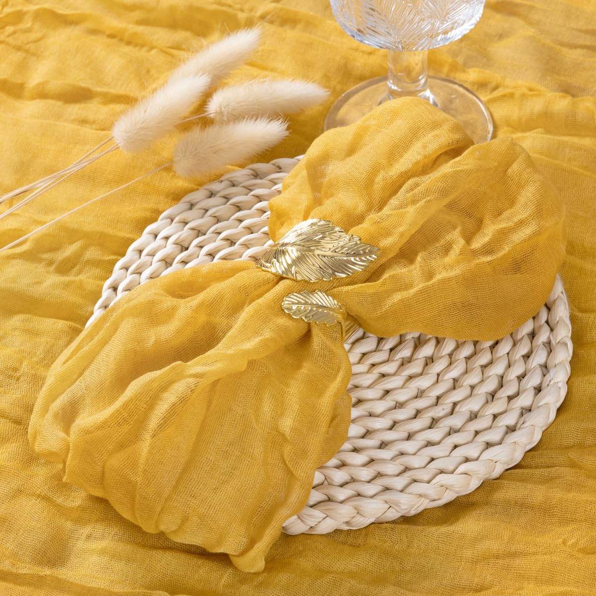 Amazon.com: Socomi Gold Yellow Cheesecloth Napkins Easter Spring ...