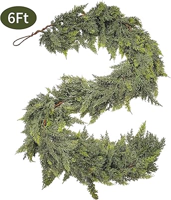 Amazon.com: Afloral Real Touch Deluxe Norfolk Pine Garland - 96" : Home & Kitchen