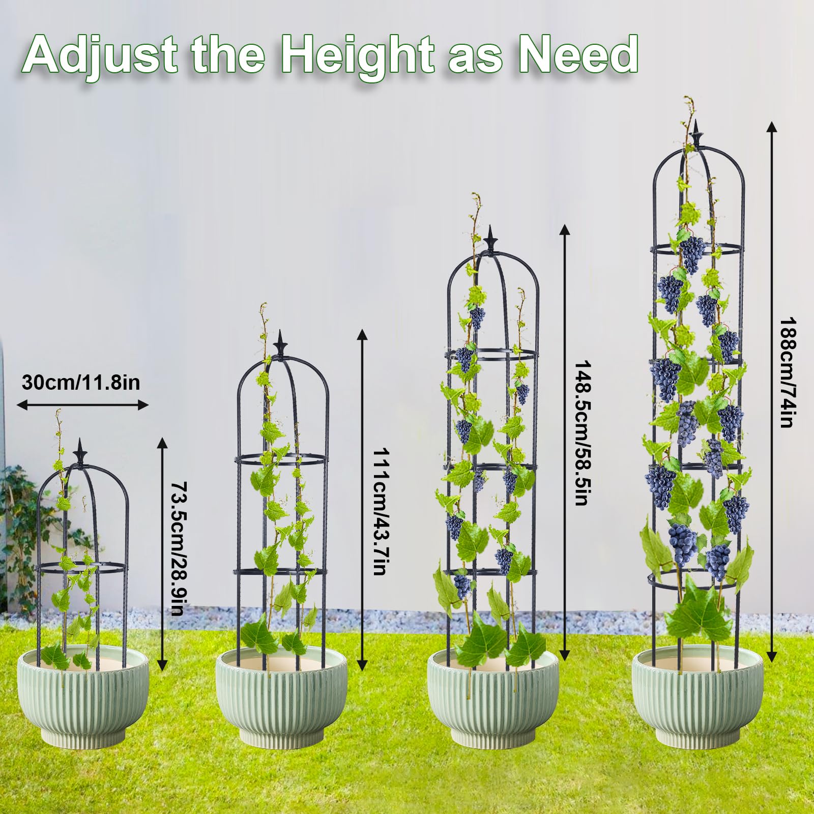 Snapklik.com : 2 Pack Garden Obelisk Trellis For Climbing Plants Indoor ...