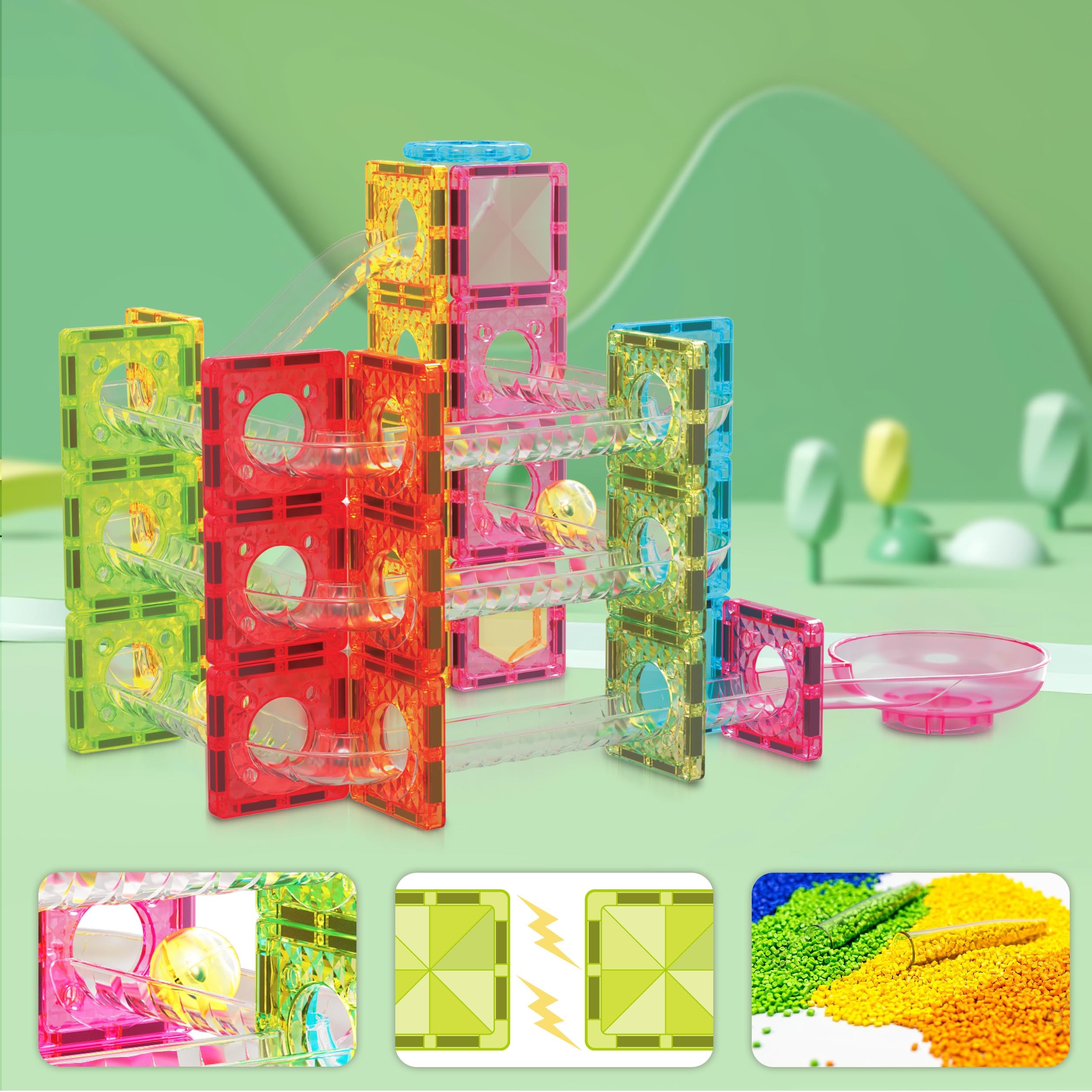 Snapklik.com : 60 Pc Magnet Tiles Building Block Travel Size Magnetic ...