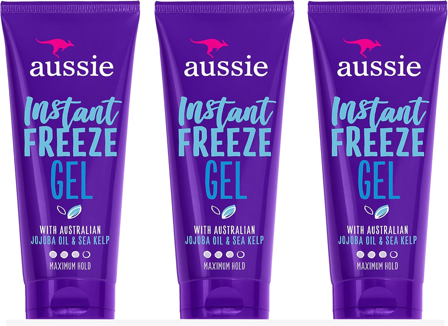 Aussie Instant Freeze Sculpting Maximum Hold Hair Gel with Jojoba Oil ...