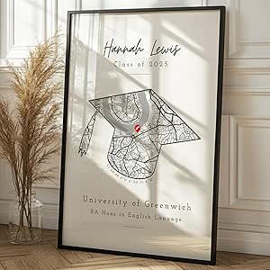 Personalised Graduation Map | Framed & Prints Available | Universities ...