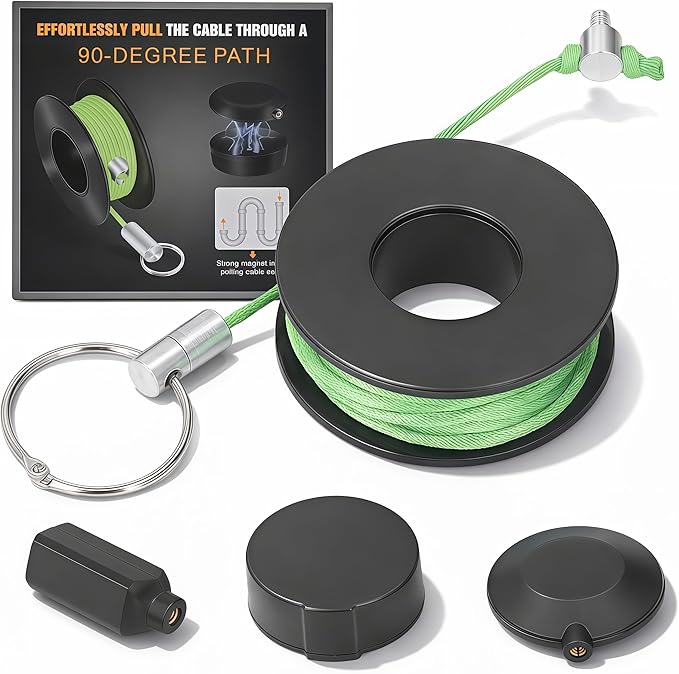 AMAKO Magnetic Wire Puller Kit, 2 Magnet Cable Pulling System for Walls ...