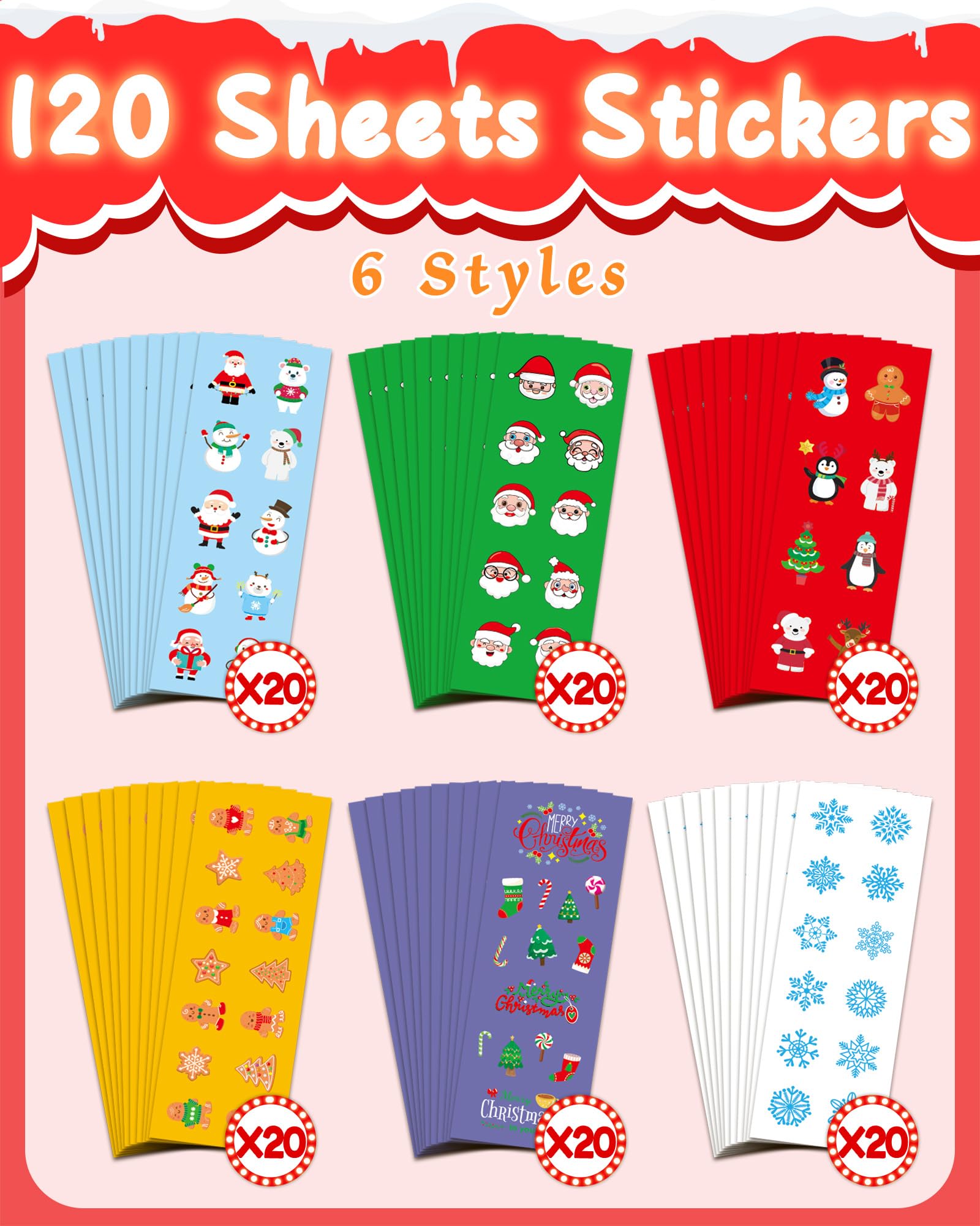 Snapklik.com : Benresive 1340 Pcs Christmas Stickers For Kids Classroom ...