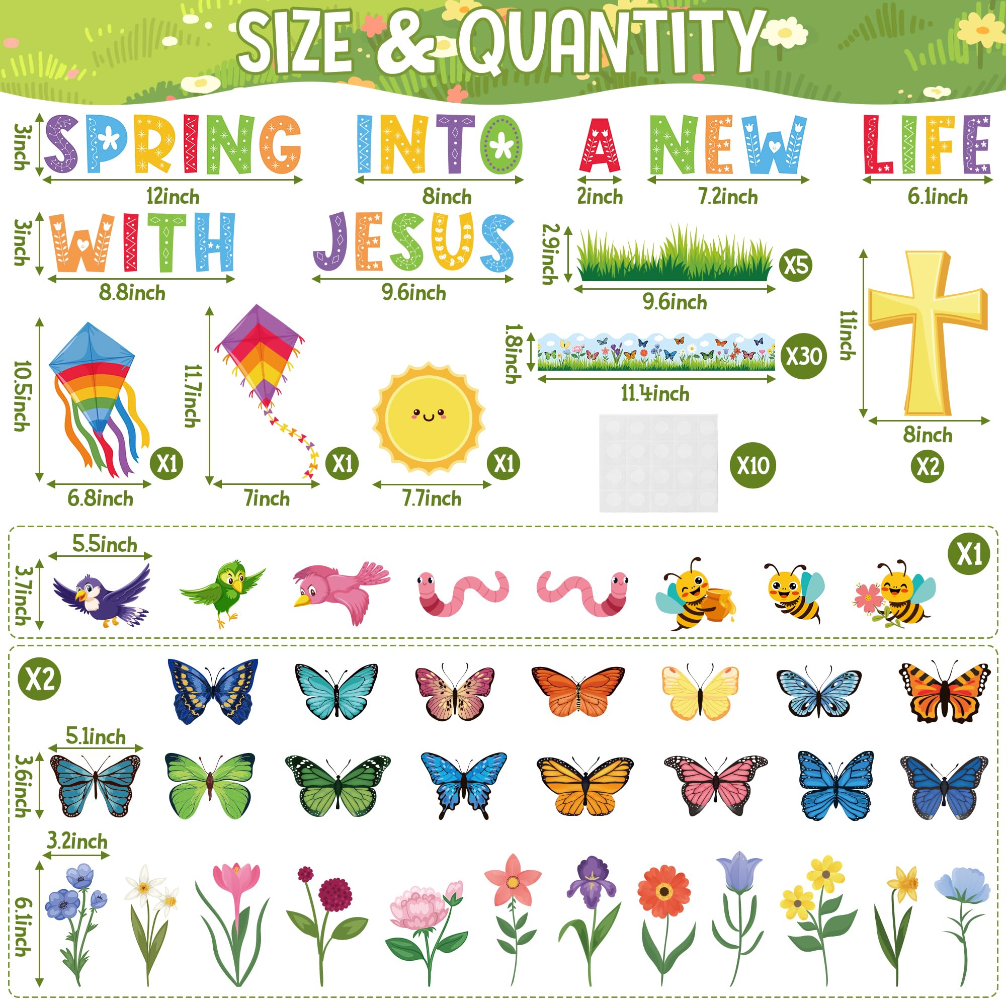 Snapklik.com : AsodSway Easter Spring Jesus Cutouts - 139P Spring Into ...