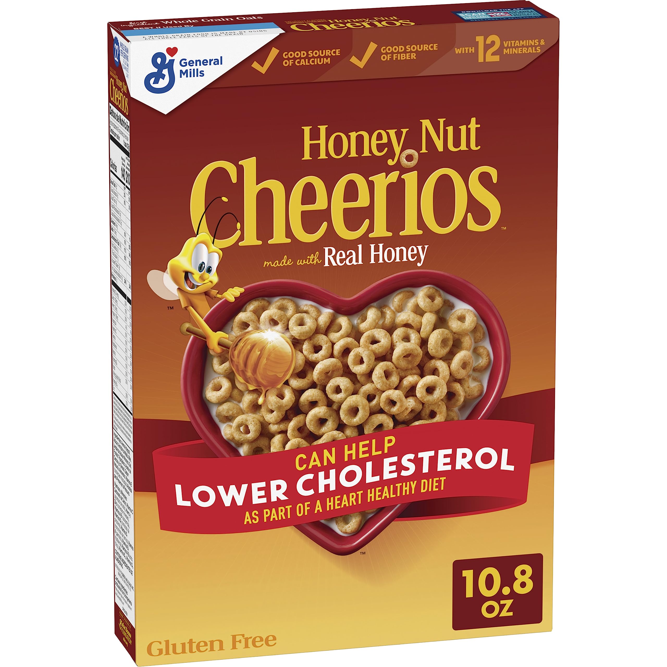 Buy Honey Nut Cheerios Heart y Cereal, Gluten Free Cereal With Whole ...