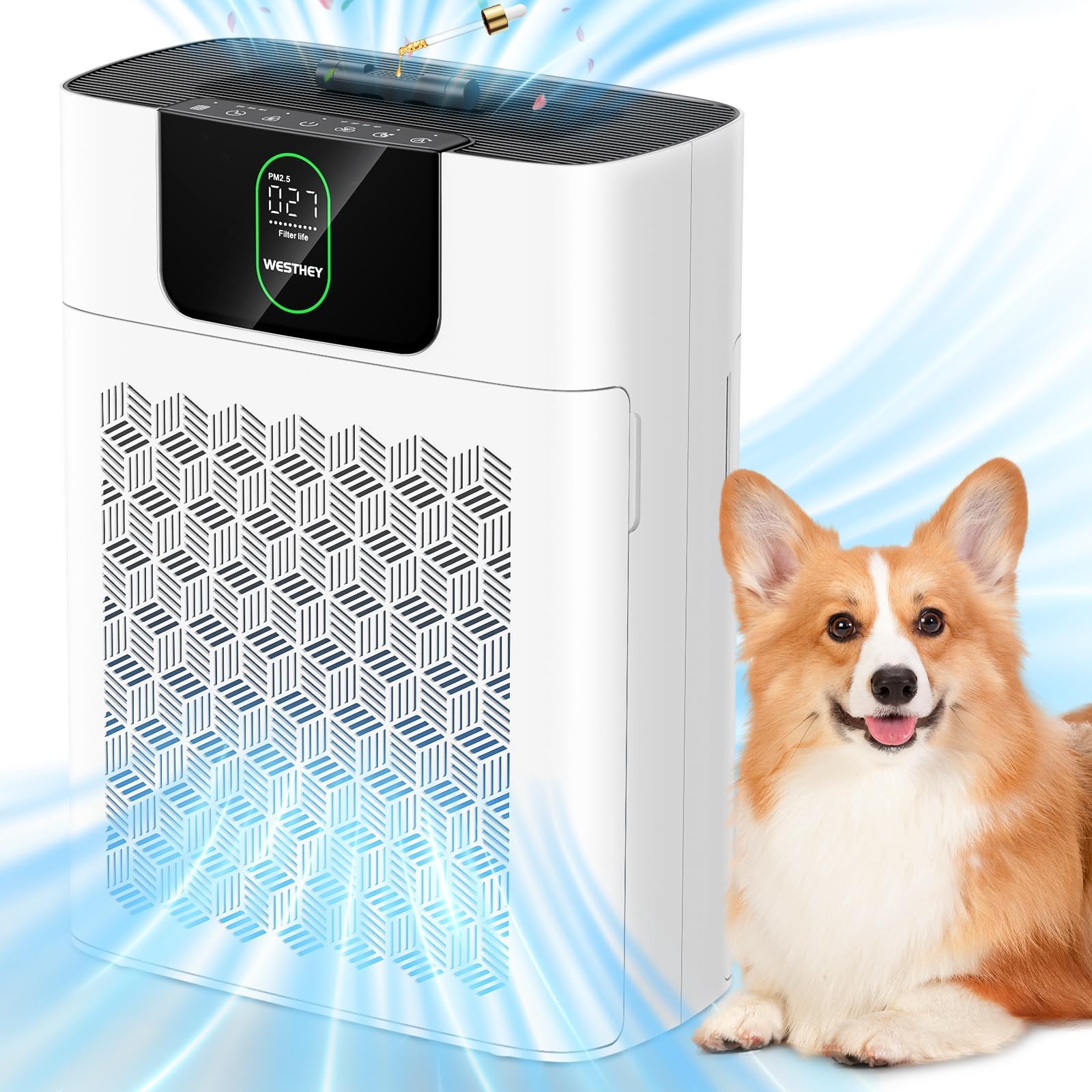 Amazon.com: Air Purifier,FRESHDEW Air Purifiers for Home Up to 2300ft² ...
