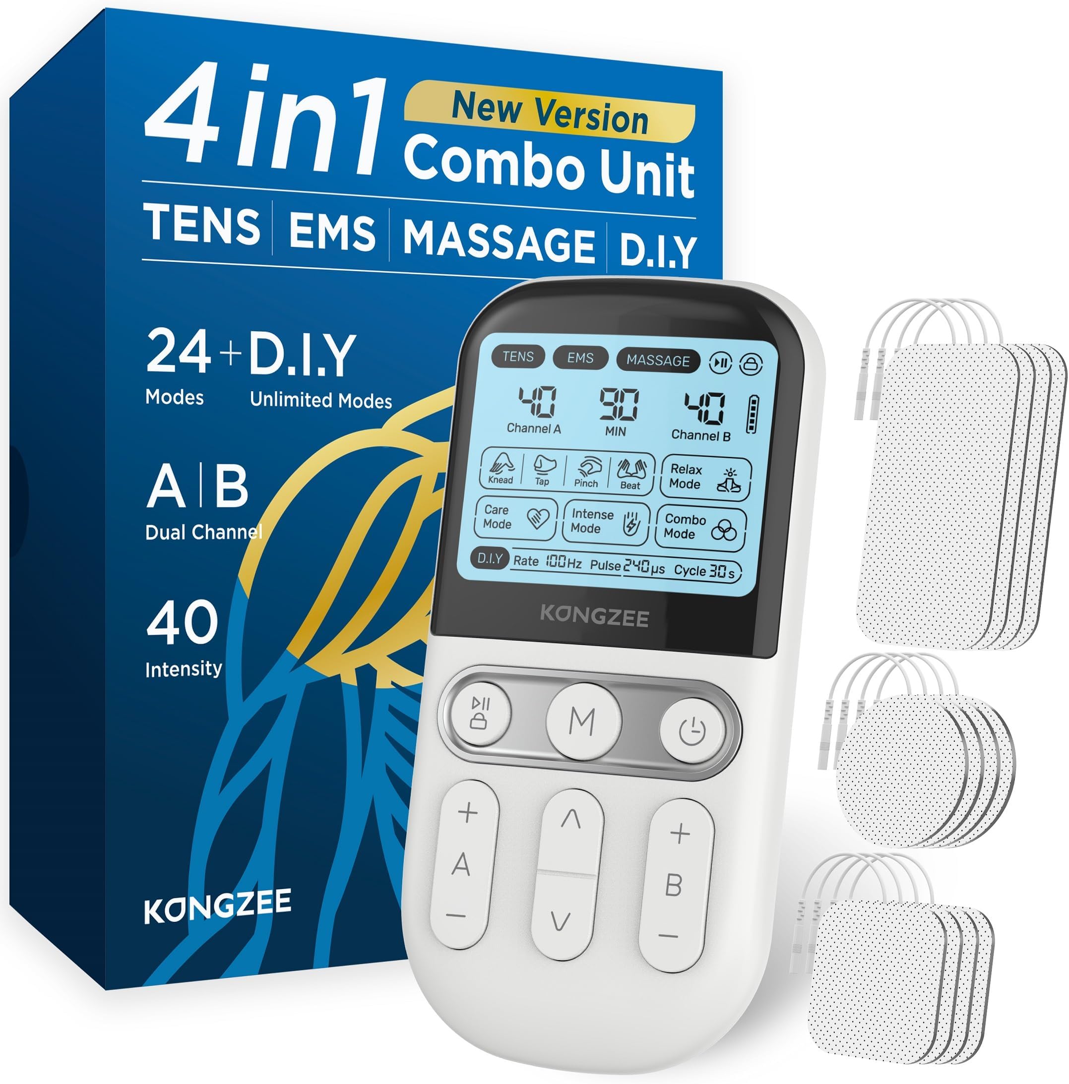 Amazon.com: 4 in 1 - D.I.Y & Tens Unit & EMS & Massage Muscle ...