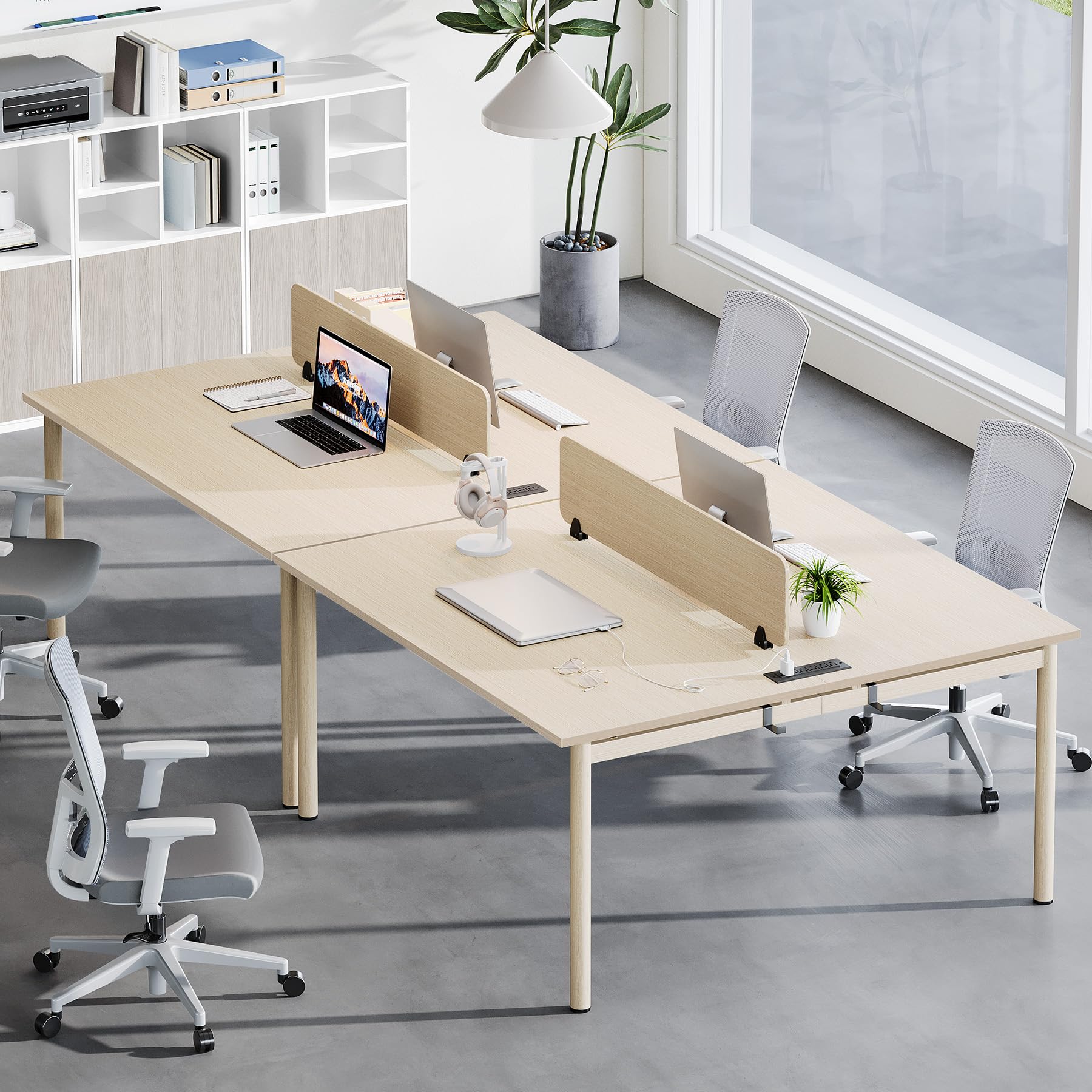 Amazon.com: Tribesigns 47-Inch Two Person Desk with Partition, Modern ...