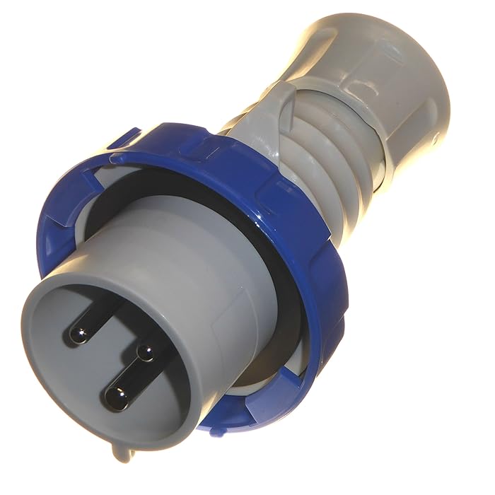Buy Gewiss GW60037H 32 Amp 3 Pin Industrial Plug IP67 Dust Tight ...