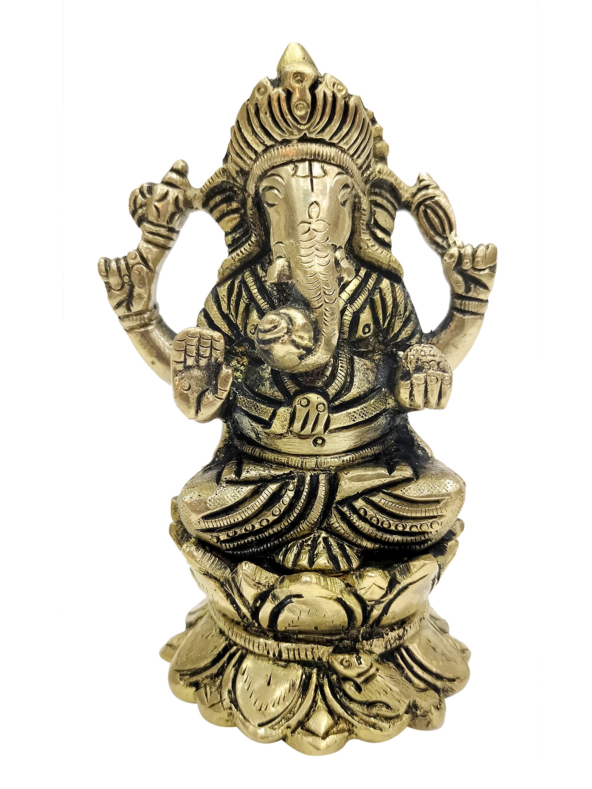 Ganesha Panchdhatu Idol Kamal Base Ganesh Ji Statue For Pooja ...