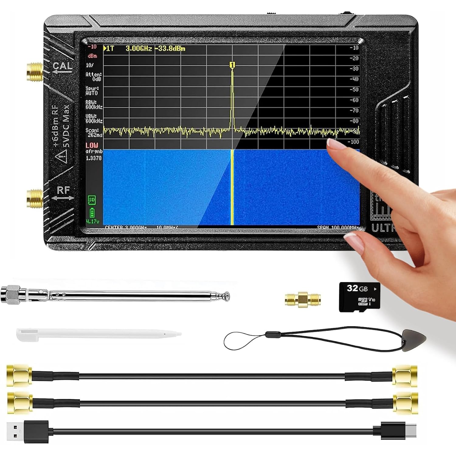 Upgraded TinySA Ultra Spectrum Analyzer, GOOZEEZOO 4inch 100kHz-5.3GHz ...