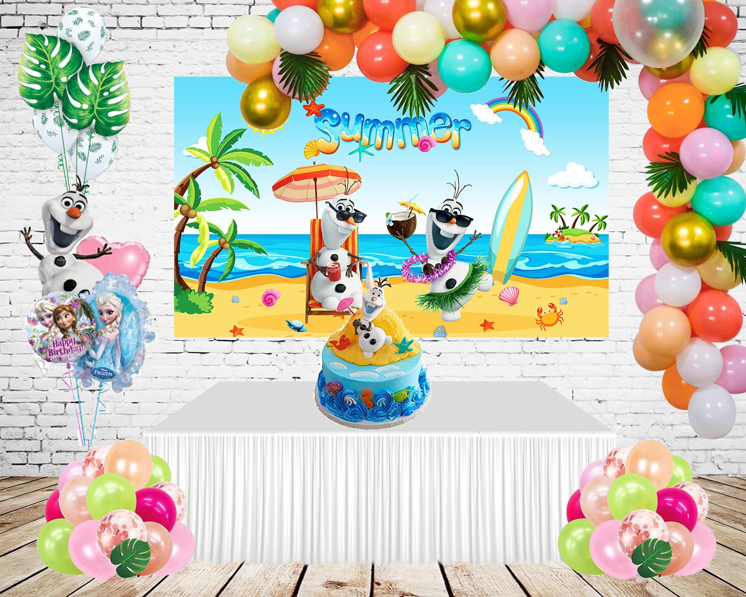 Snapklik.com : Summer Tropical Tawaii Backdrop Birthday Party Supplies ...