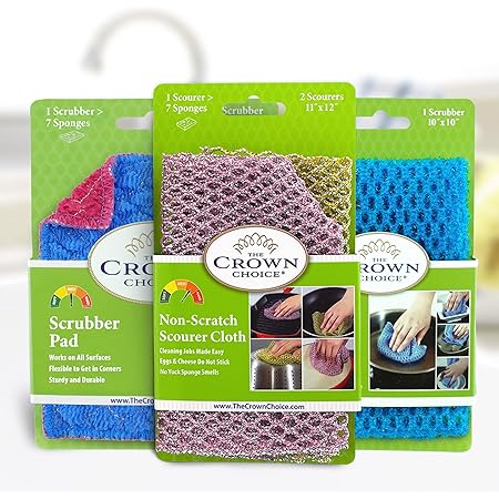 Amazon.com: Heavy Duty Non Scratch Scouring Pads and Pot Scrubbers ...