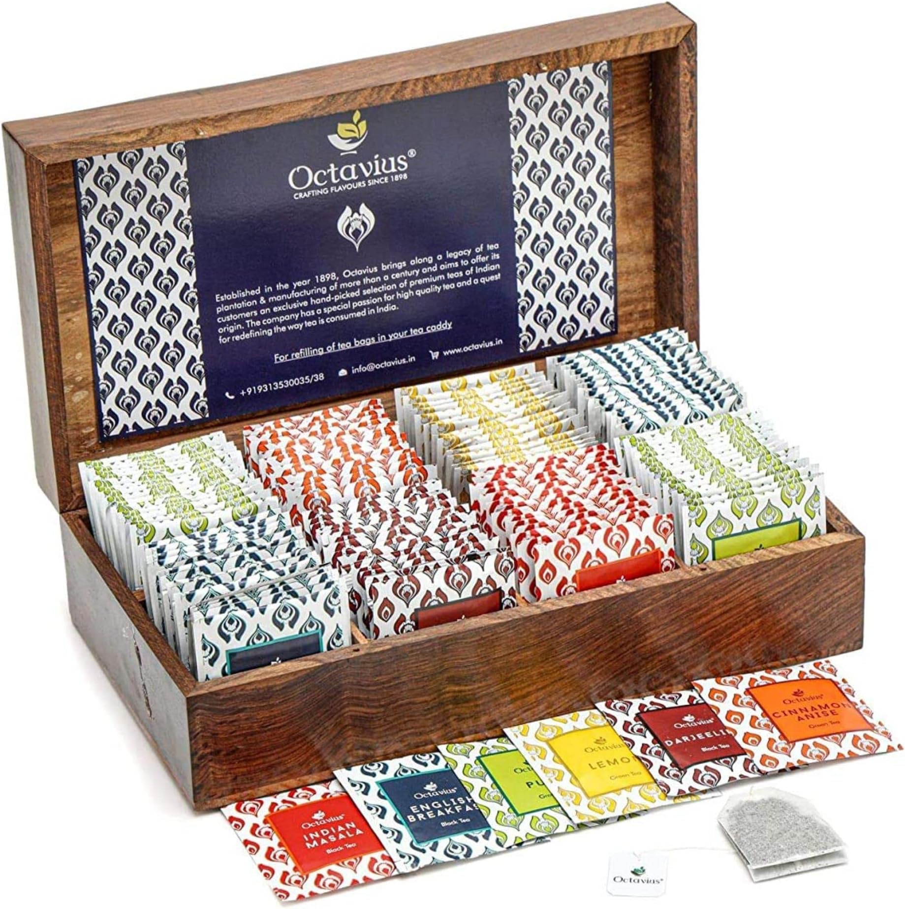 Amazon.com : Octavius Assorted Tea | 6 Assorted Black & Green Teas ...