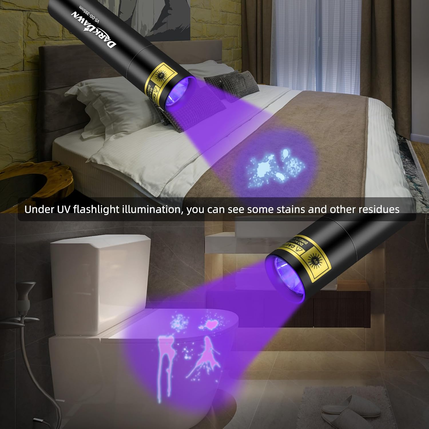 Linterna UV de 395 NM, linternas recargables USB-C, lámpara LED de ...