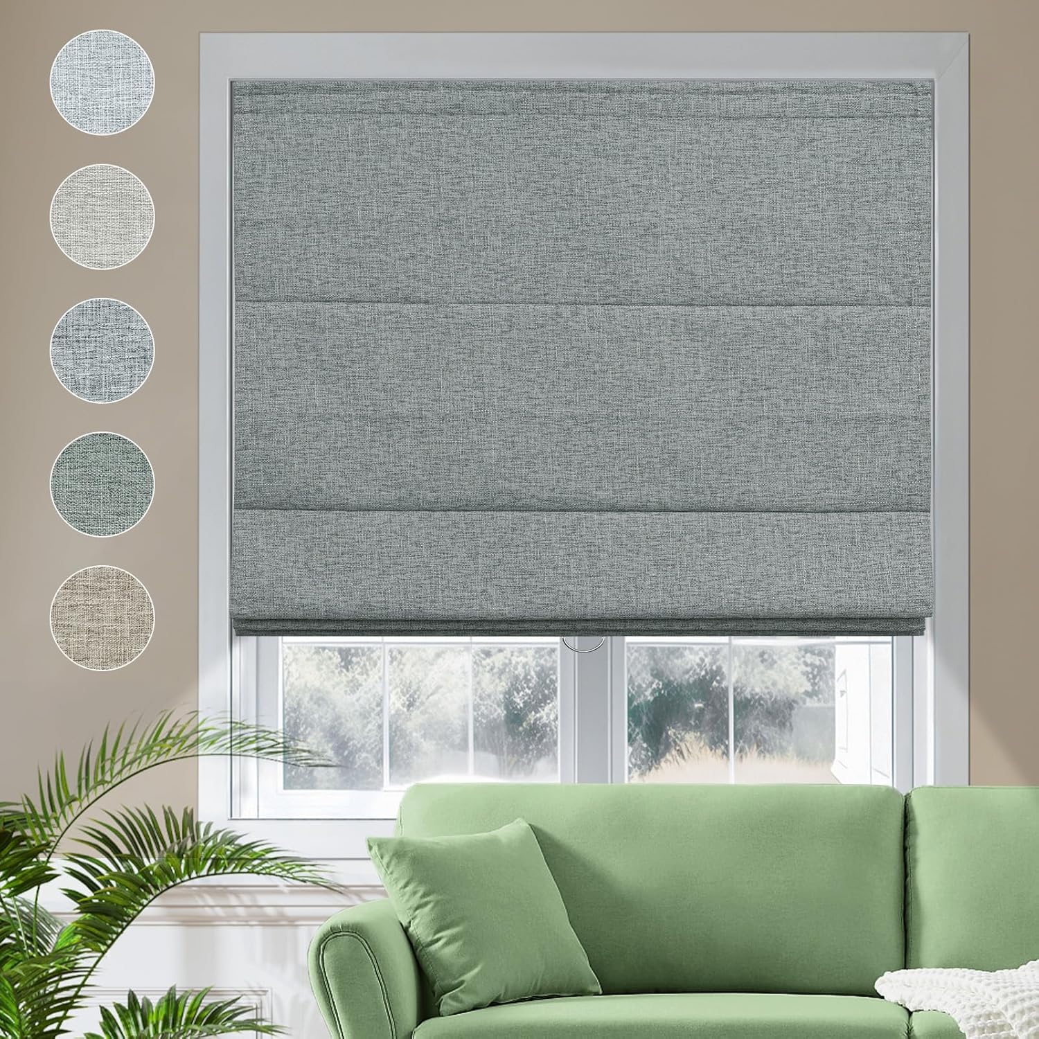 Amazon.com: MiLin Cordless Roman Shades for Windows - Blackout Roman ...