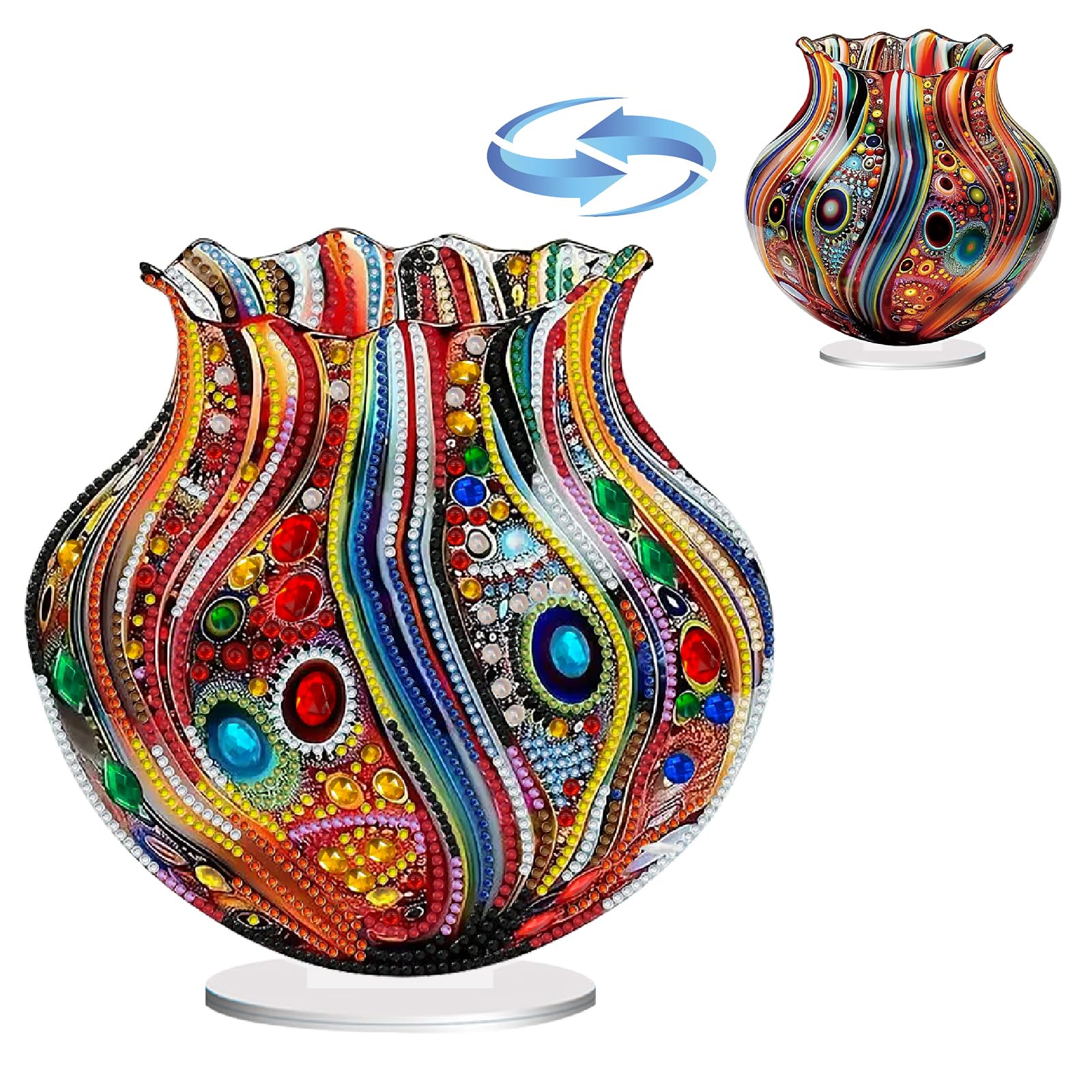 Amazon.com: ARTopet DIY Diamond Desktop Ornament Flat Colored Vase ...