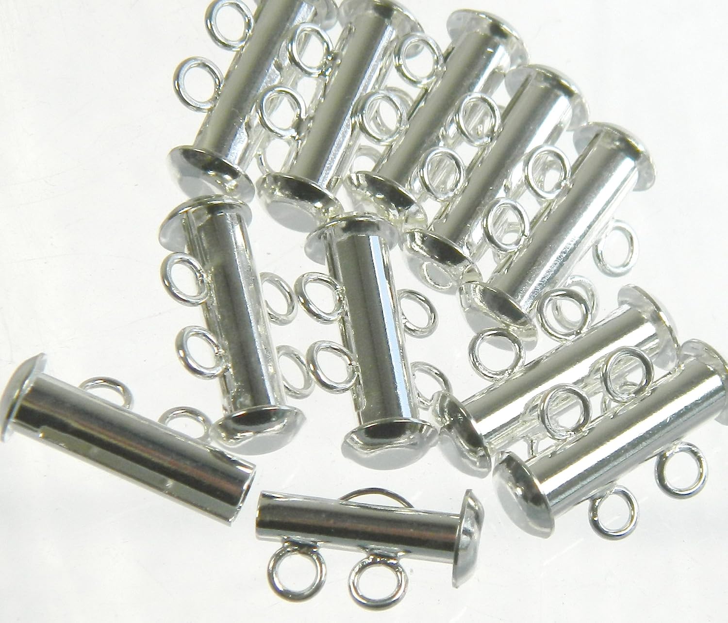 Amazon.com: 10 Pack Multi 2 Strand Slide Lock Clasps, Silver Plated Brass