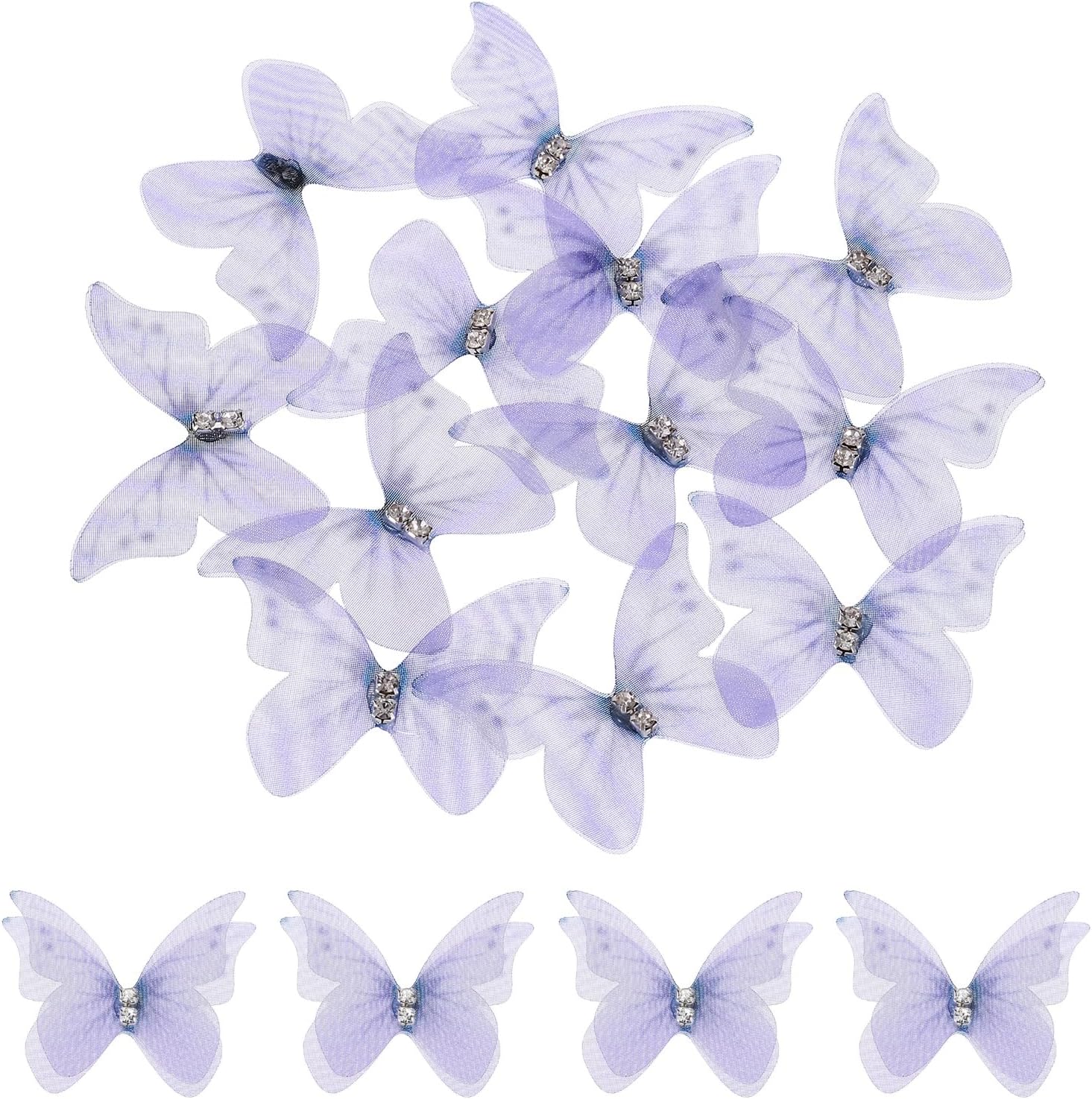 Amazon.com: uxcell 20Pcs Sheer Mesh Butterfly Appliques, 40mm Two ...