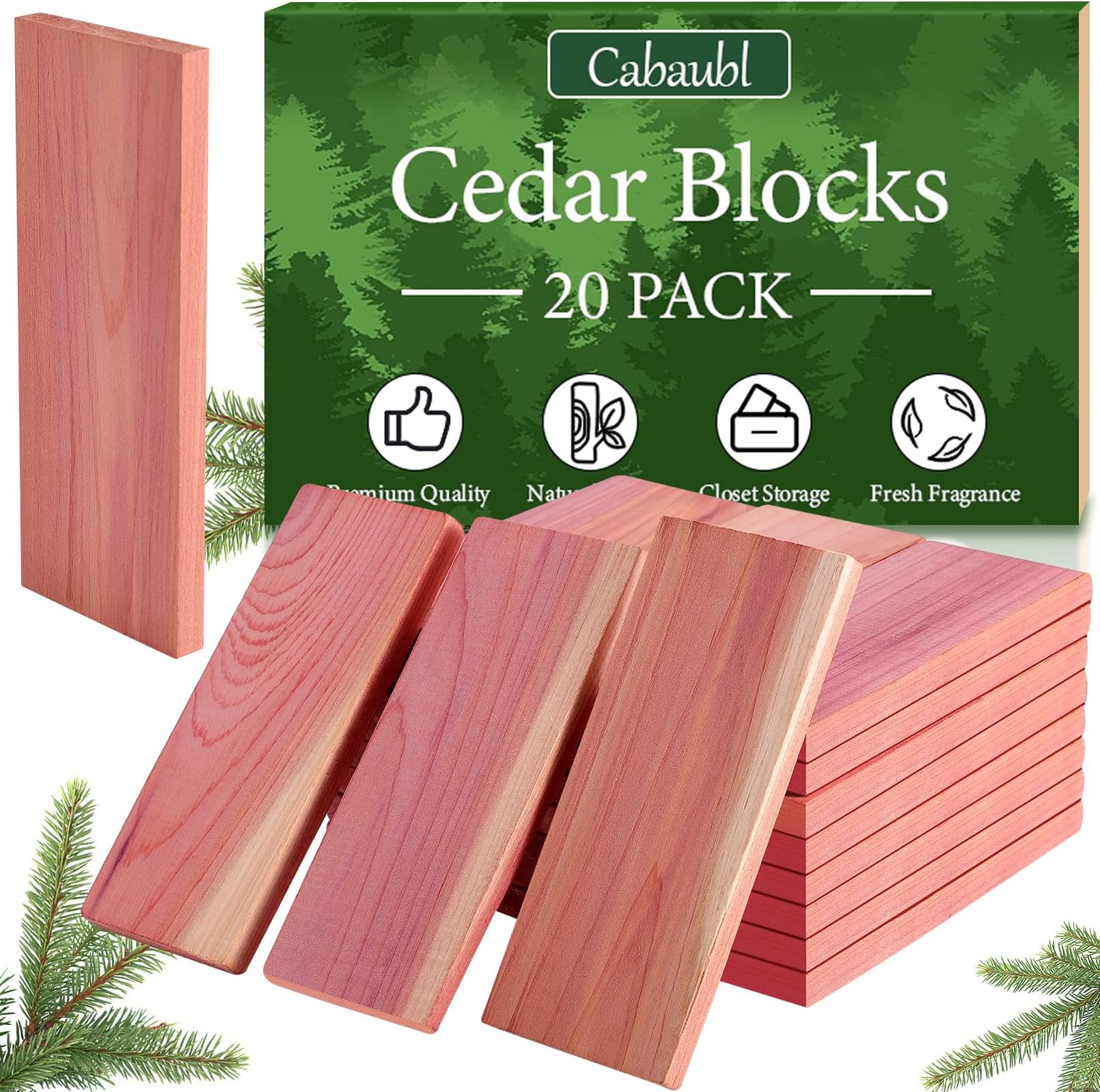 Amazon.com : Vivenzia Cedar Blocks for Clothes Storage -40 Planks ...