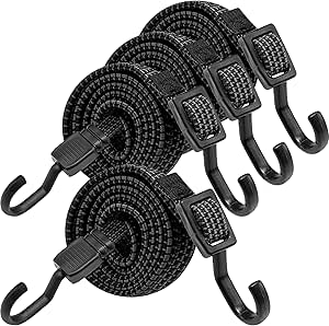 Bungee Cords with Hooks Heavy Duty, Flat Adjustable Bungee Cords with ...