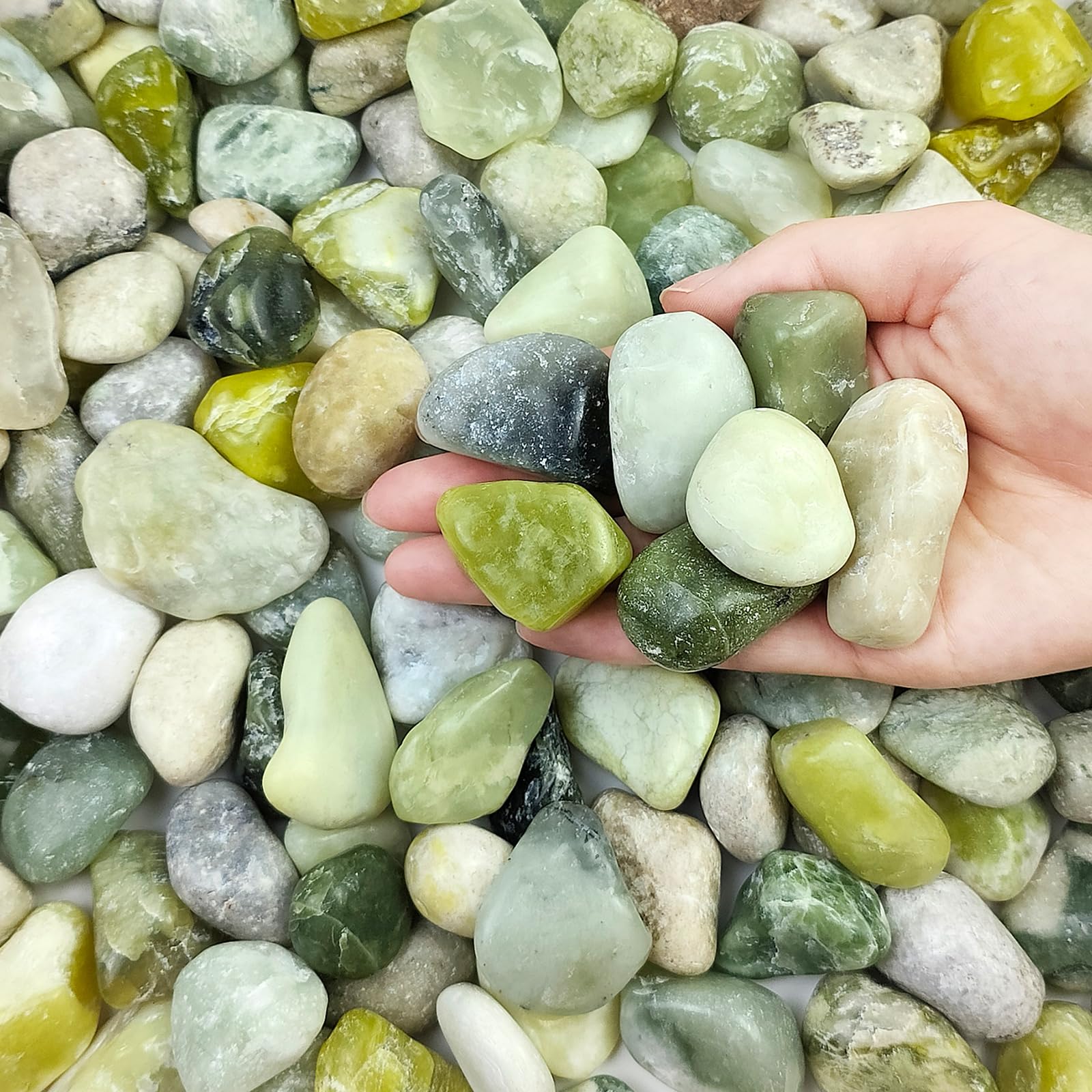 Amazon.com : FANTIAN 5 lbs Green River Rocks for Plants, 1-2 Inch ...