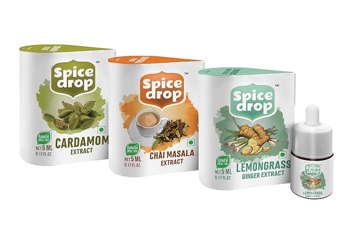 Spice Drop Combo Of Chai Masala, Lemongrass & Cardamom | Extract for ...