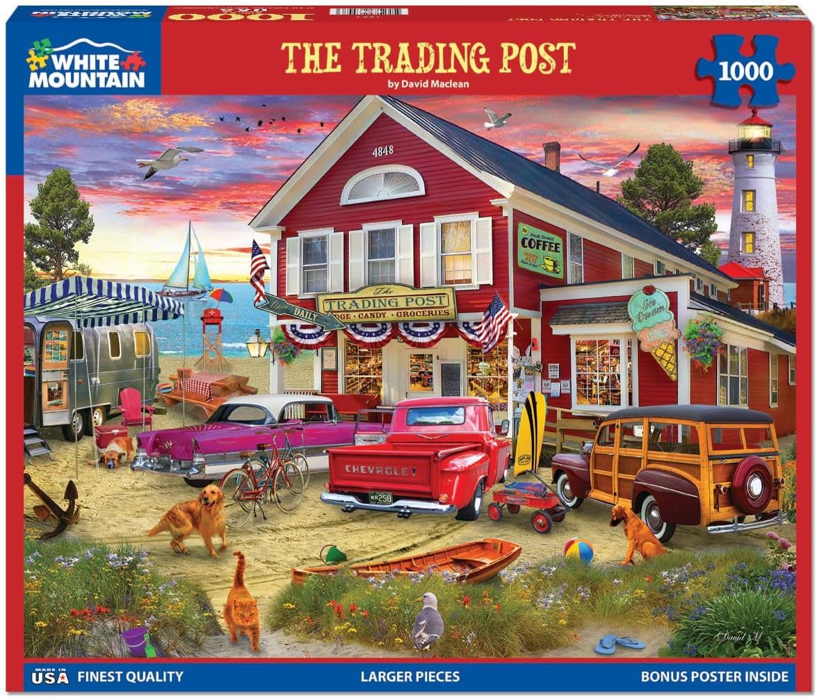 Amazon.com: White Mountain - The Trading Post - 1000 Piece Jigsaw ...