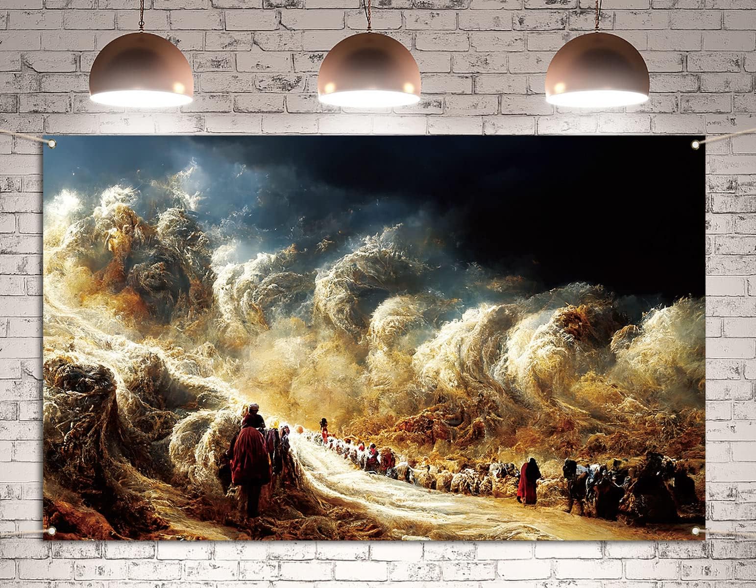 Amazon.com : BELECO 5x3ft Fabric Moses Parting The Red Sea Backdrop ...