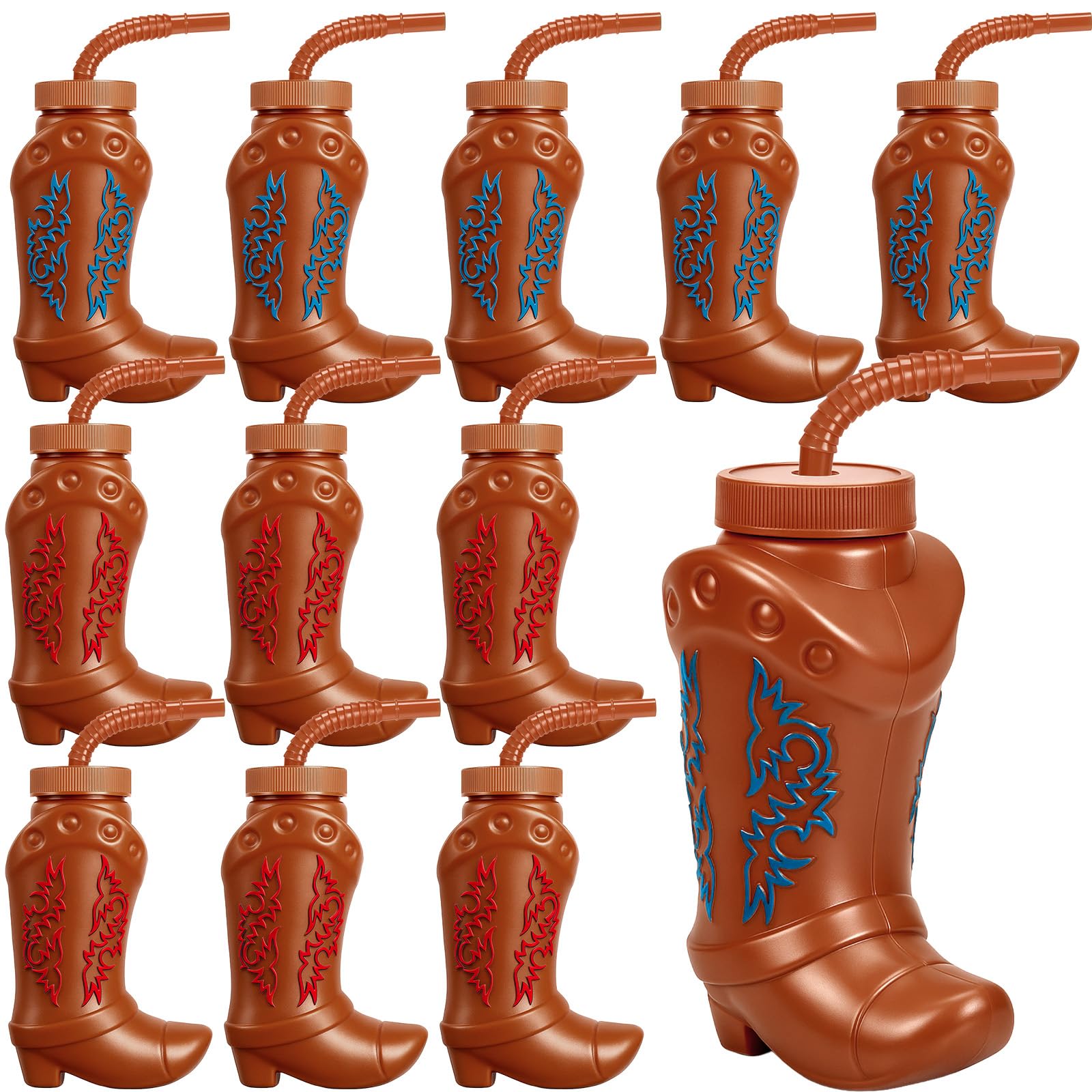Snapklik.com : Hoolerry 10 Oz Plastic Cowboy Boot Cups