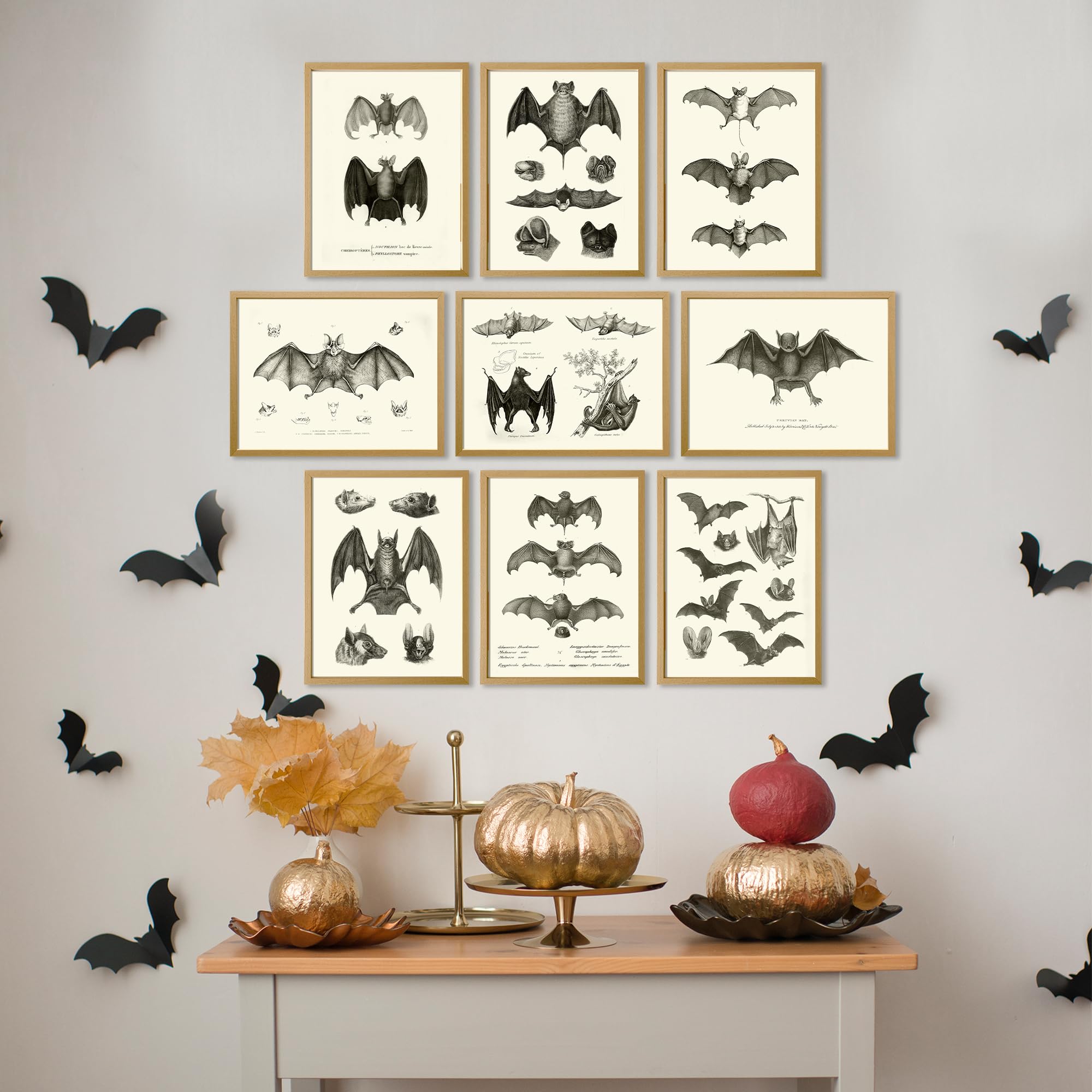 Bats Wall Decor/Vintage Halloween Decor, Halloween Decor Posters ...