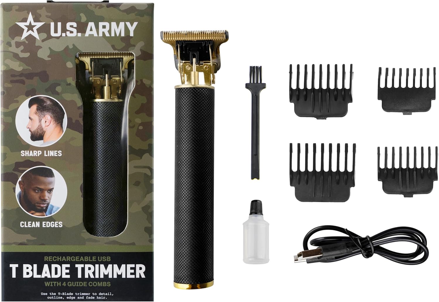 Amazon.com: U.S. Army Electric Razor for Men, T-Blade Trimmer for Hair ...