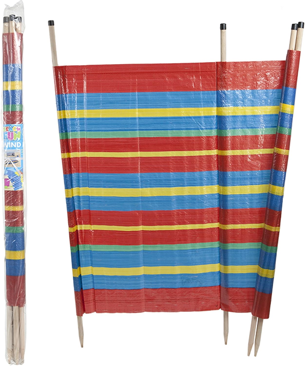 4' HIGH 4 POLE WINDBREAK BEACH WIND SHELTER SUMMER TRAVEL EASY TO CARRY ...