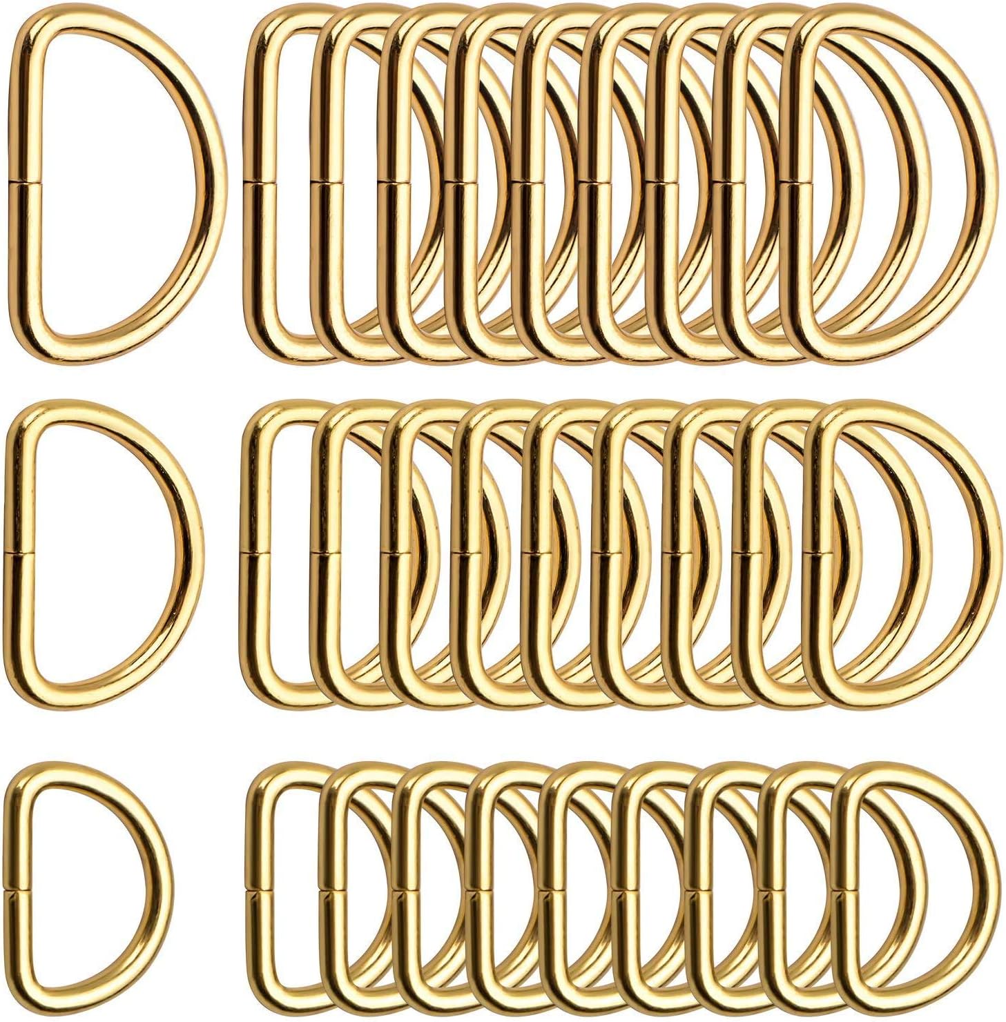 Amazon.com: BronaGrand 100pcs Multi-Purpose Metal D Rings Semi-Circular ...