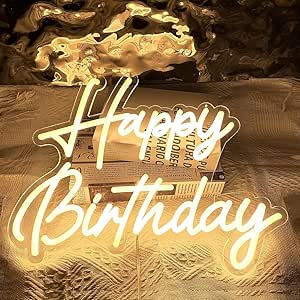 Amazon.com : Happy Birthday Neon Sign - Custom Happy Birthday LED Light ...