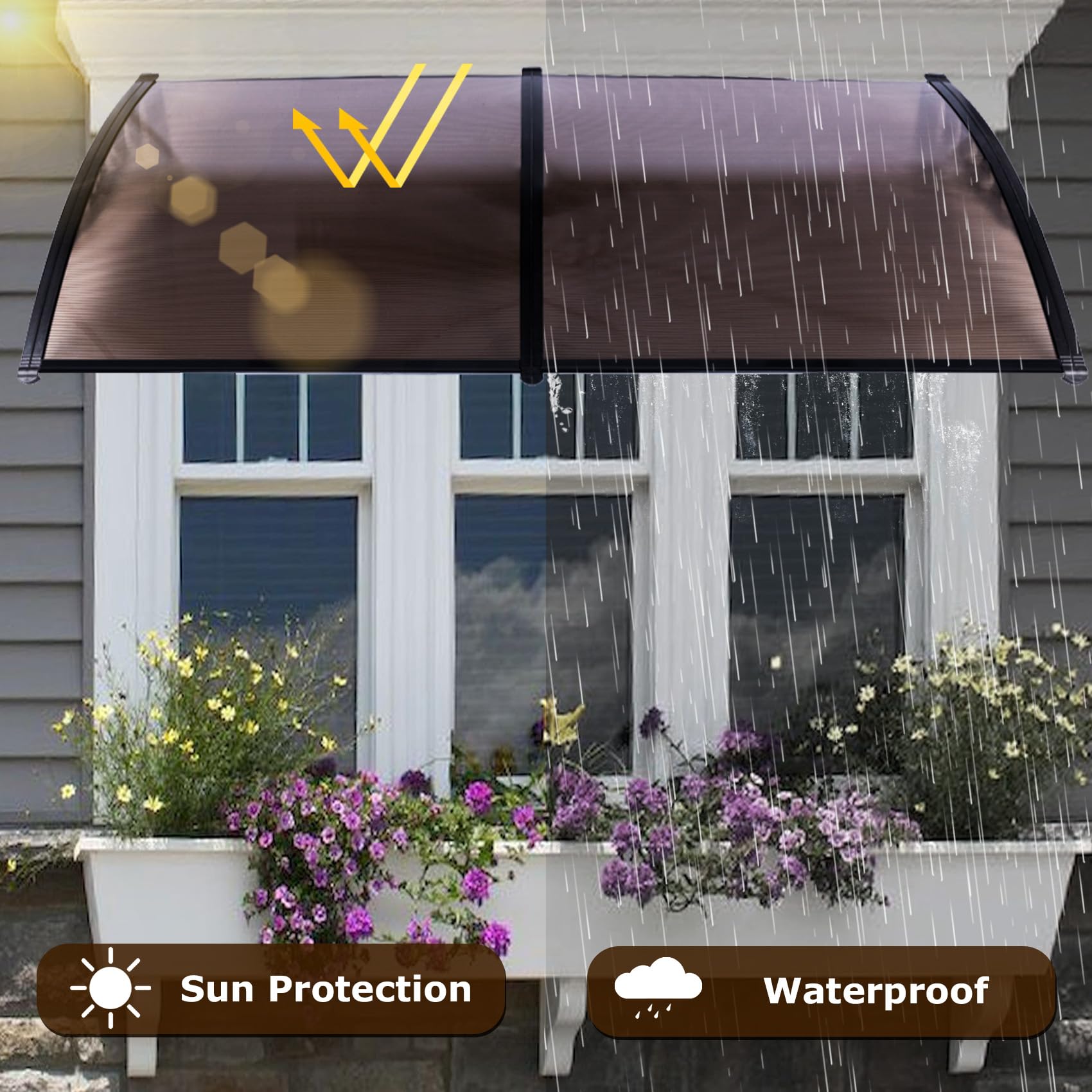 Snapklik.com : 80"x40" Window Awning Door Canopy Exterior ...
