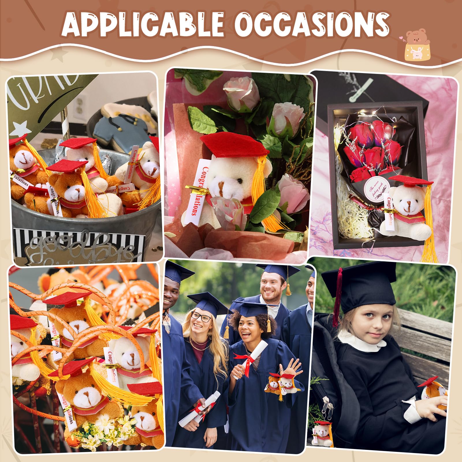Snapklik.com : Libima 32 Pcs Mini Graduation Bear Bulk Graduation ...