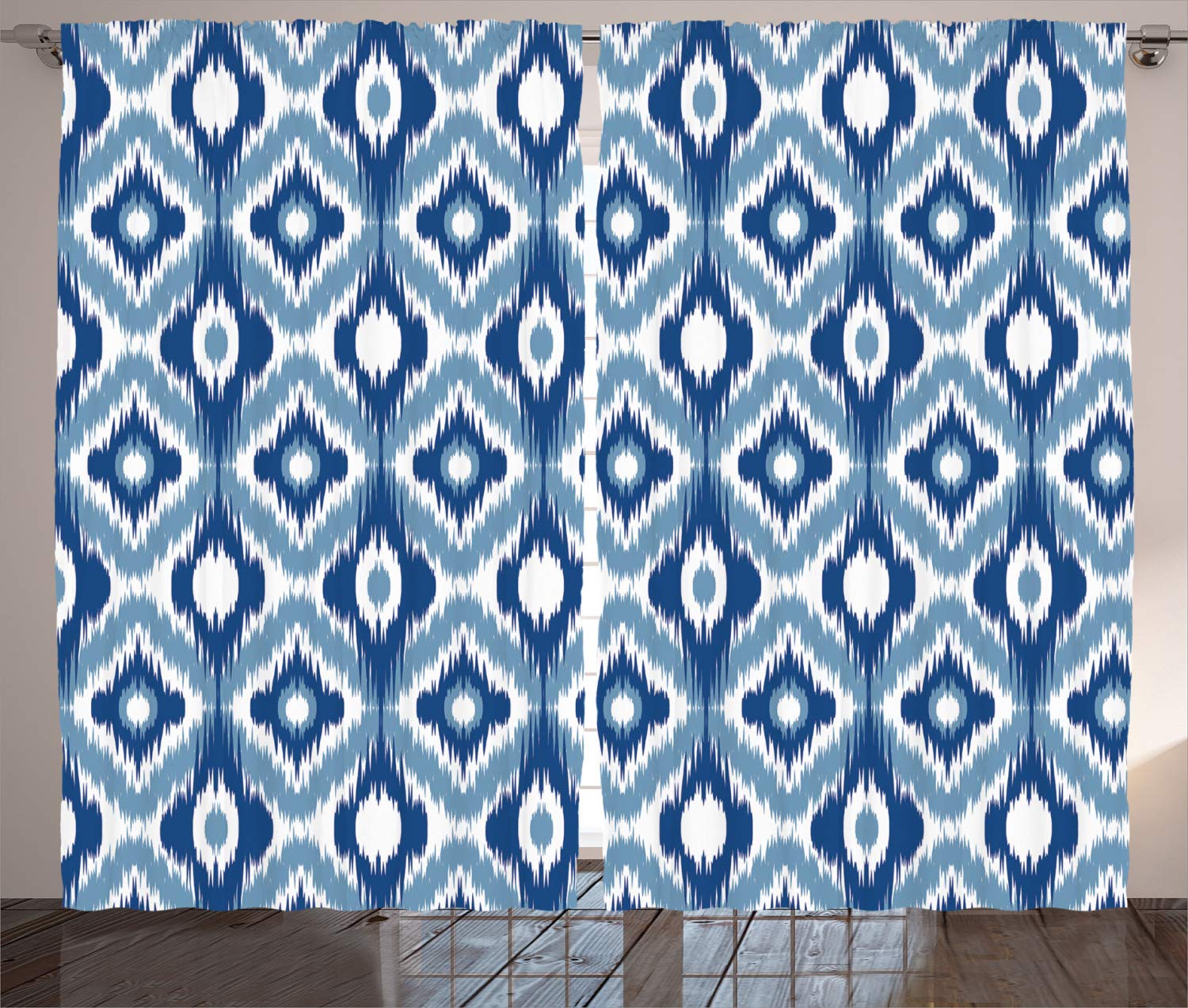 Blue And White Ikat Curtains