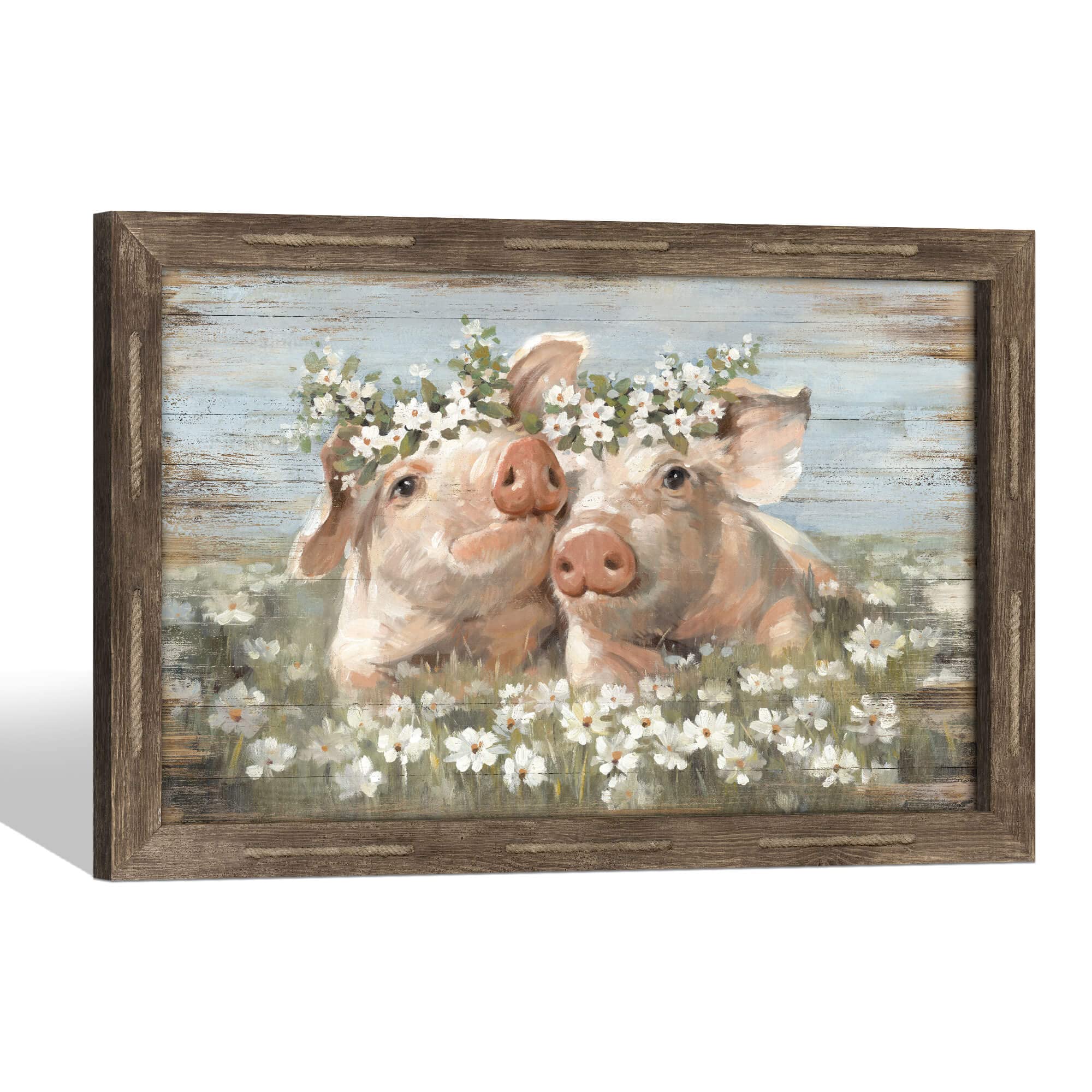 Amazon.com: Farmhouse Wall Art Wooden Artwork: Farm Animals Framed ...
